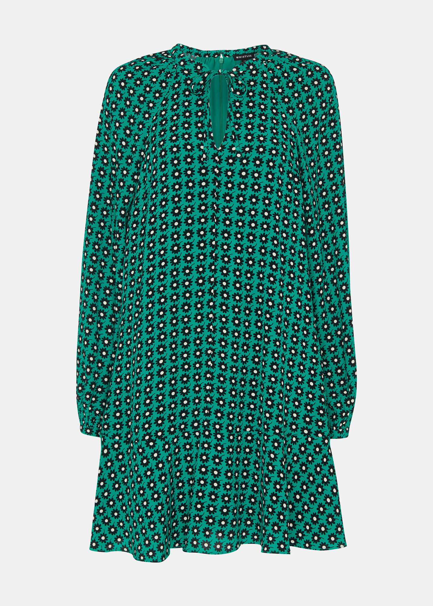 Green/Multi Floral Dot Flippy Dress | WHISTLES | Whistles UK