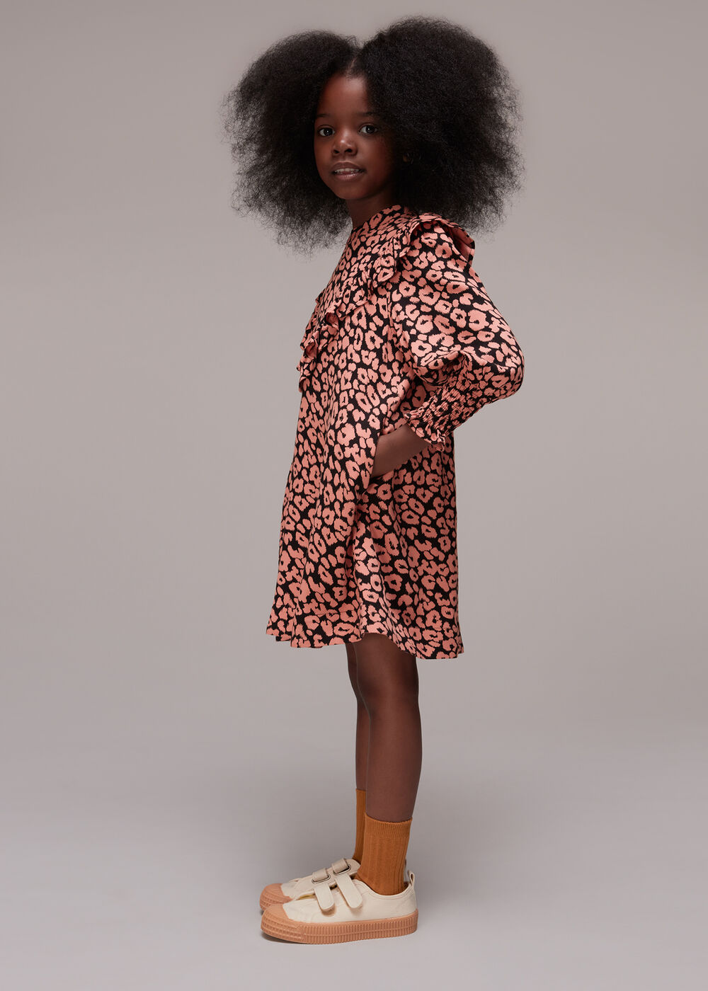 Pink/Multi Fuzzy Leopard Avery Dress | WHISTLES | Whistles US