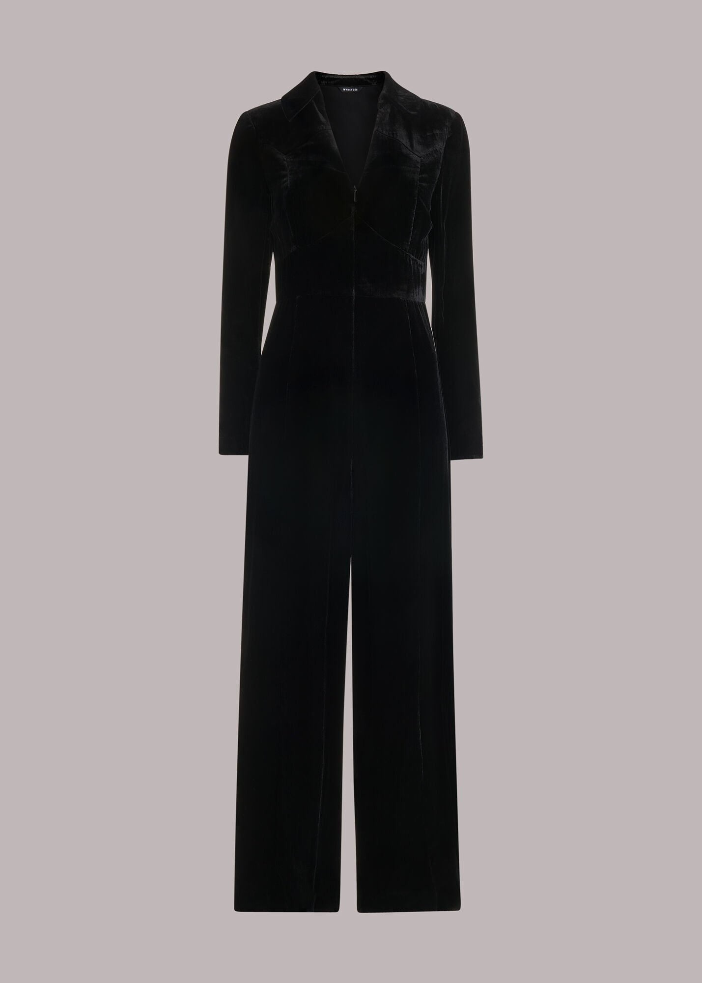 Velvet Zip Front Jumpsuit | Whistles UK