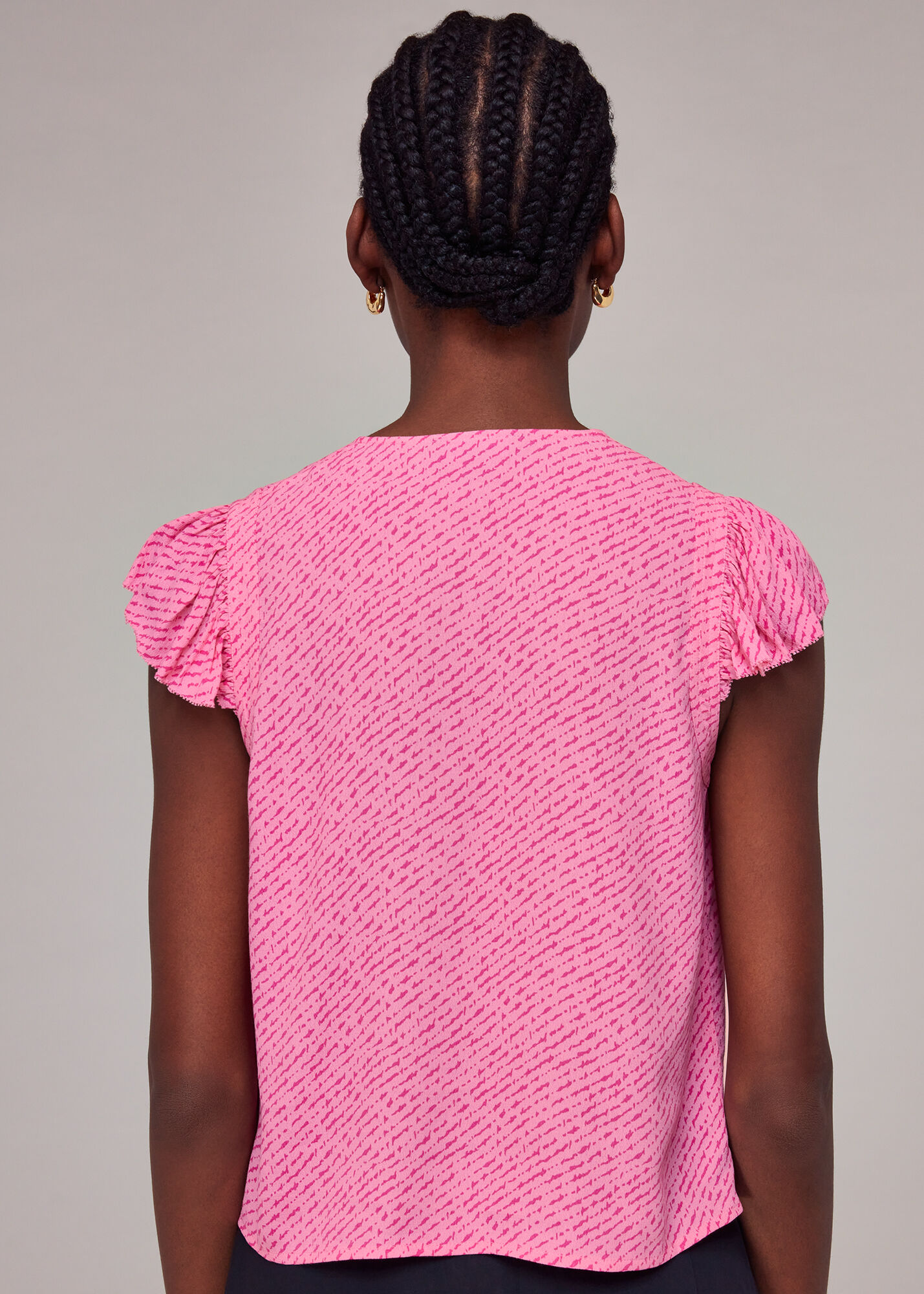 Pink/Multi Diagonal Fleck Top | WHISTLES | Whistles UK