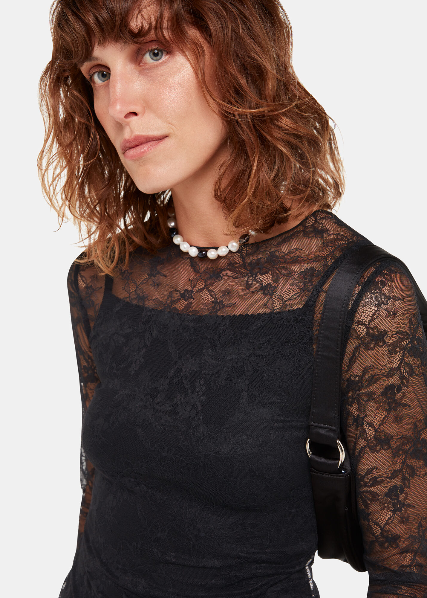 Black Hai Agneta Lace Top | WHISTLES | Whistles UK