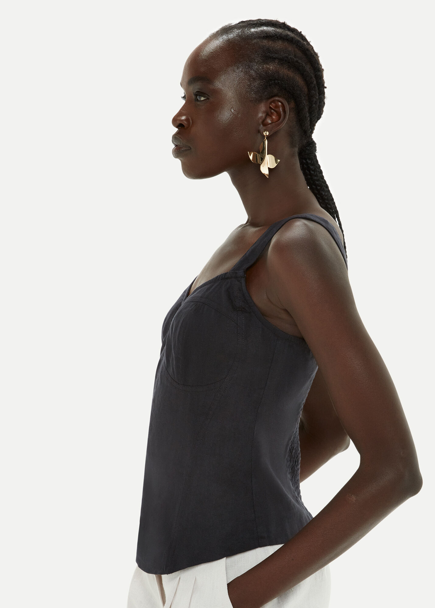 Black Lola Bustier Top | WHISTLES | Whistles UK