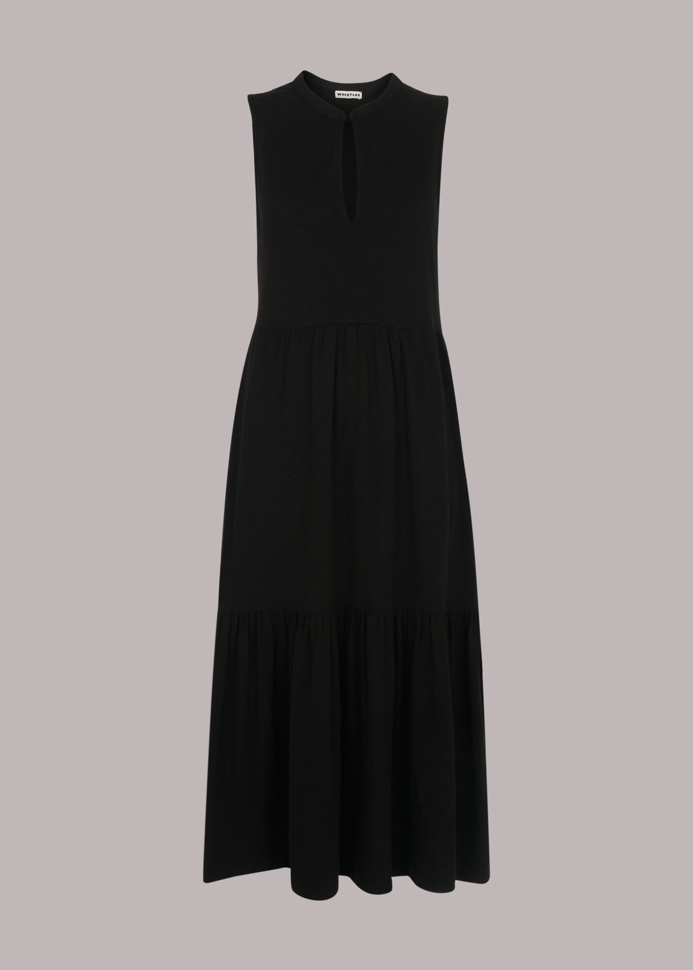 Black Tiered Jersey Dress | WHISTLES | Whistles UK