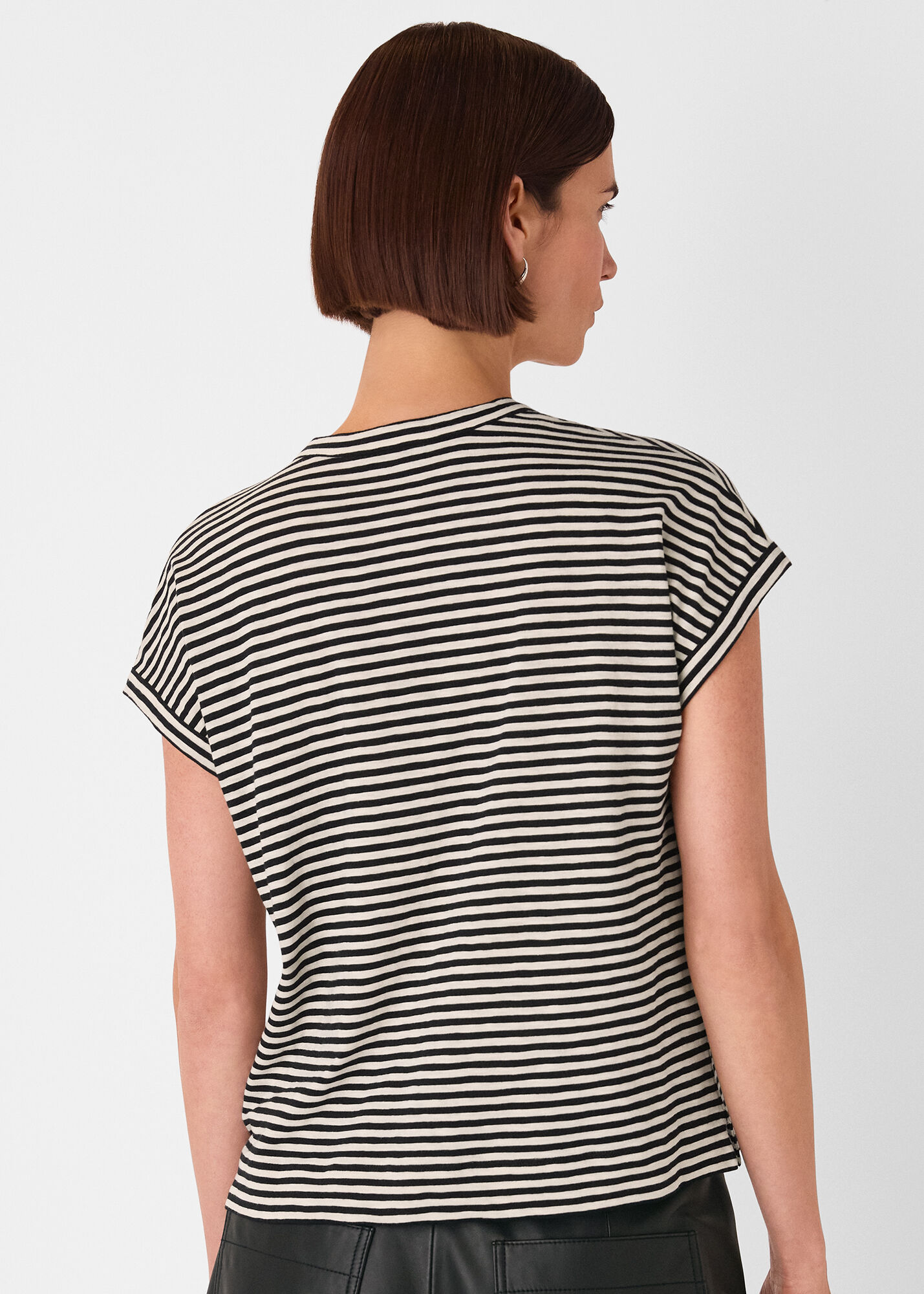Black/Multi Jilly Stripe Button Top | WHISTLES | Whistles UK