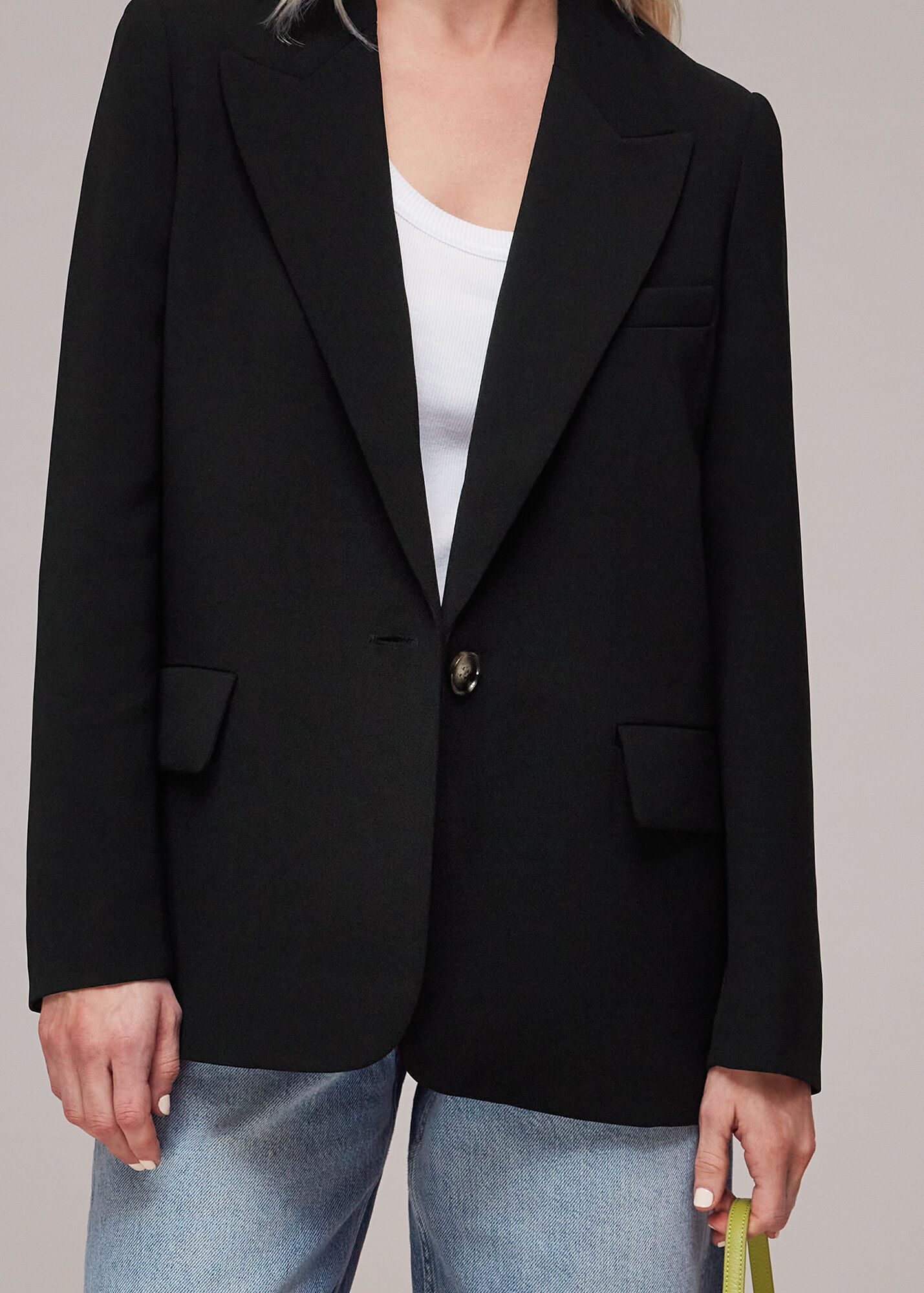 Black Crepe Boyfriend Blazer | WHISTLES