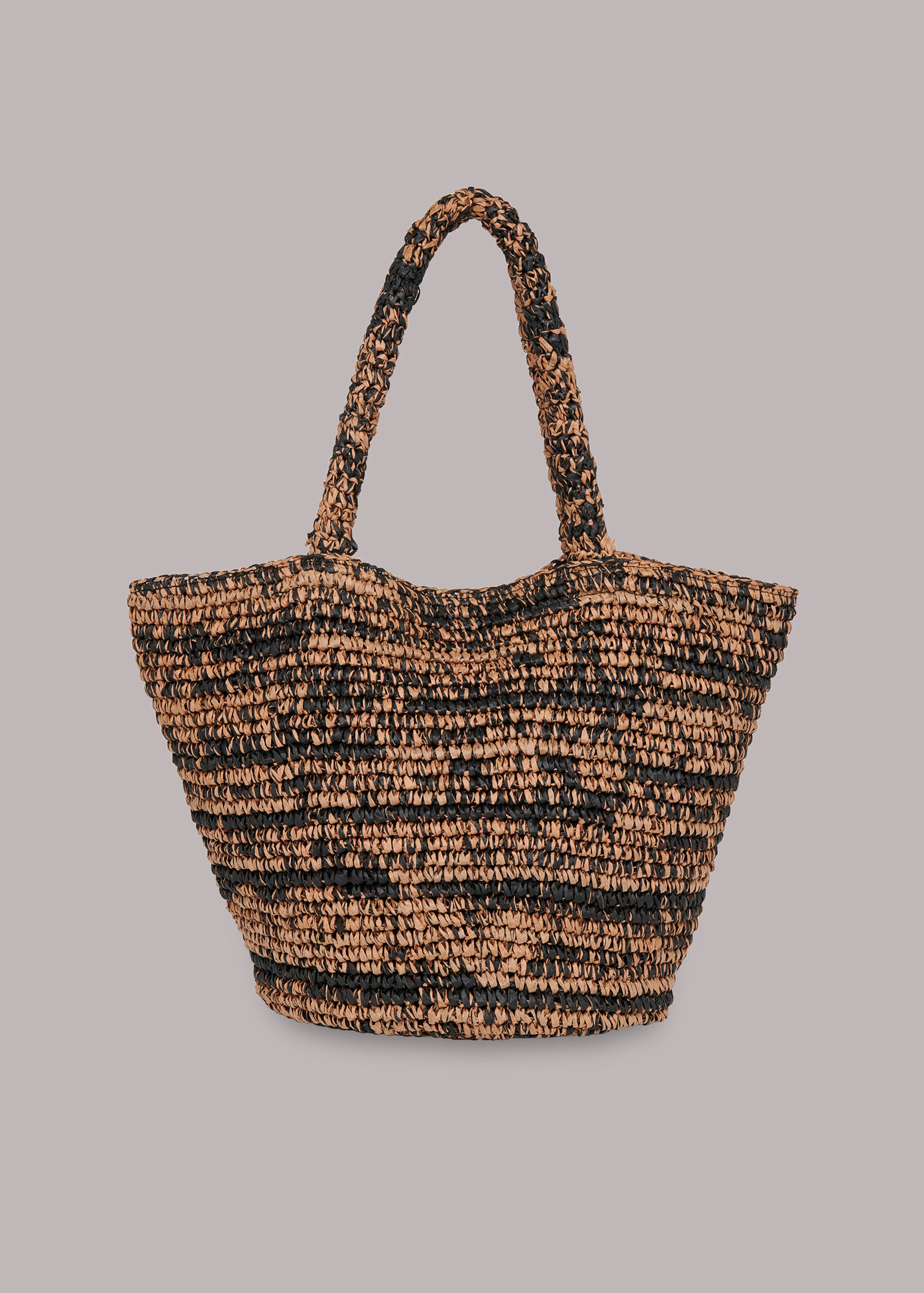 Brown Renee Paper Weave Tote | WHISTLES | Whistles UK