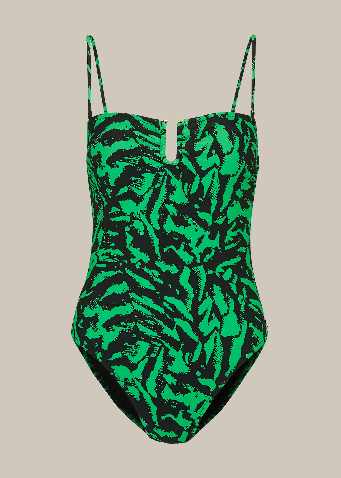 Green/Multi Tiger Animal Print Swimsuit | WHISTLES | Whistles UK