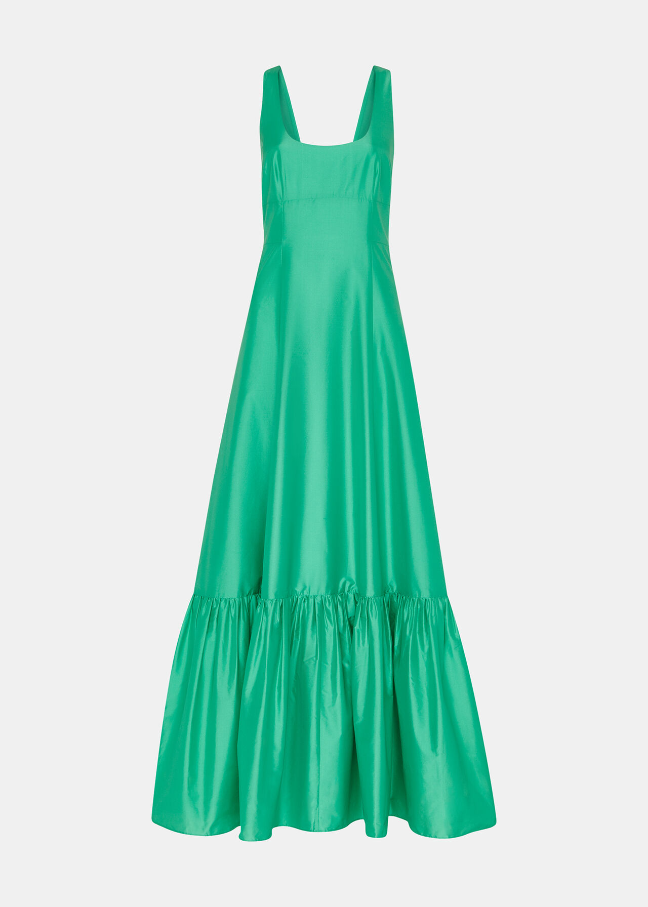 Green Taffeta Silk Blend Maxi Dress | WHISTLES | Whistles UK