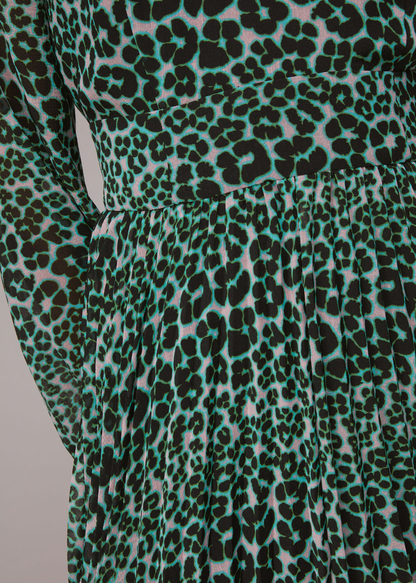 Multicolour Petal Animal Pleated Dress | WHISTLES | Whistles UK