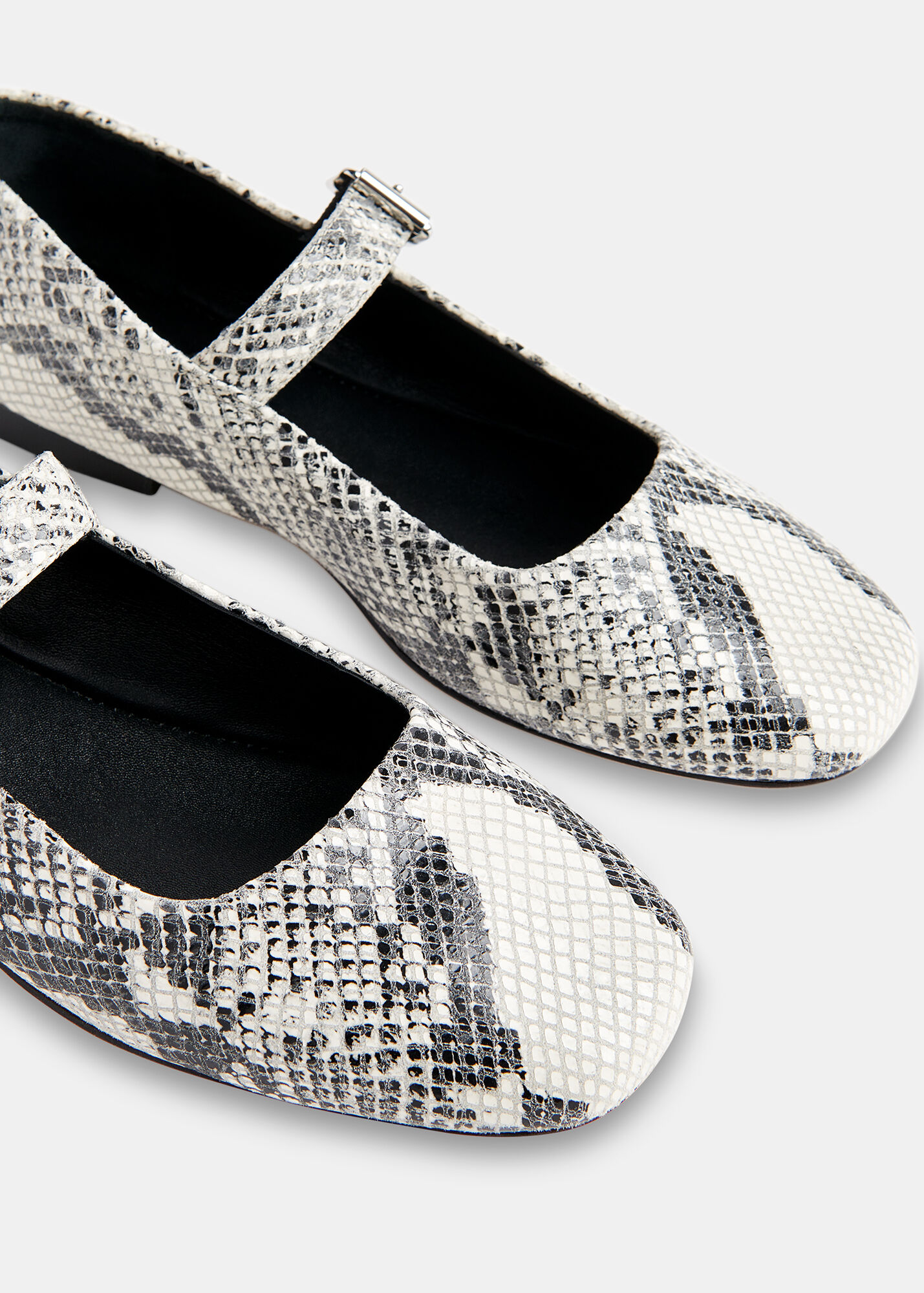 Women's Snake Print Leather Ballet Pumps | Whistles UK