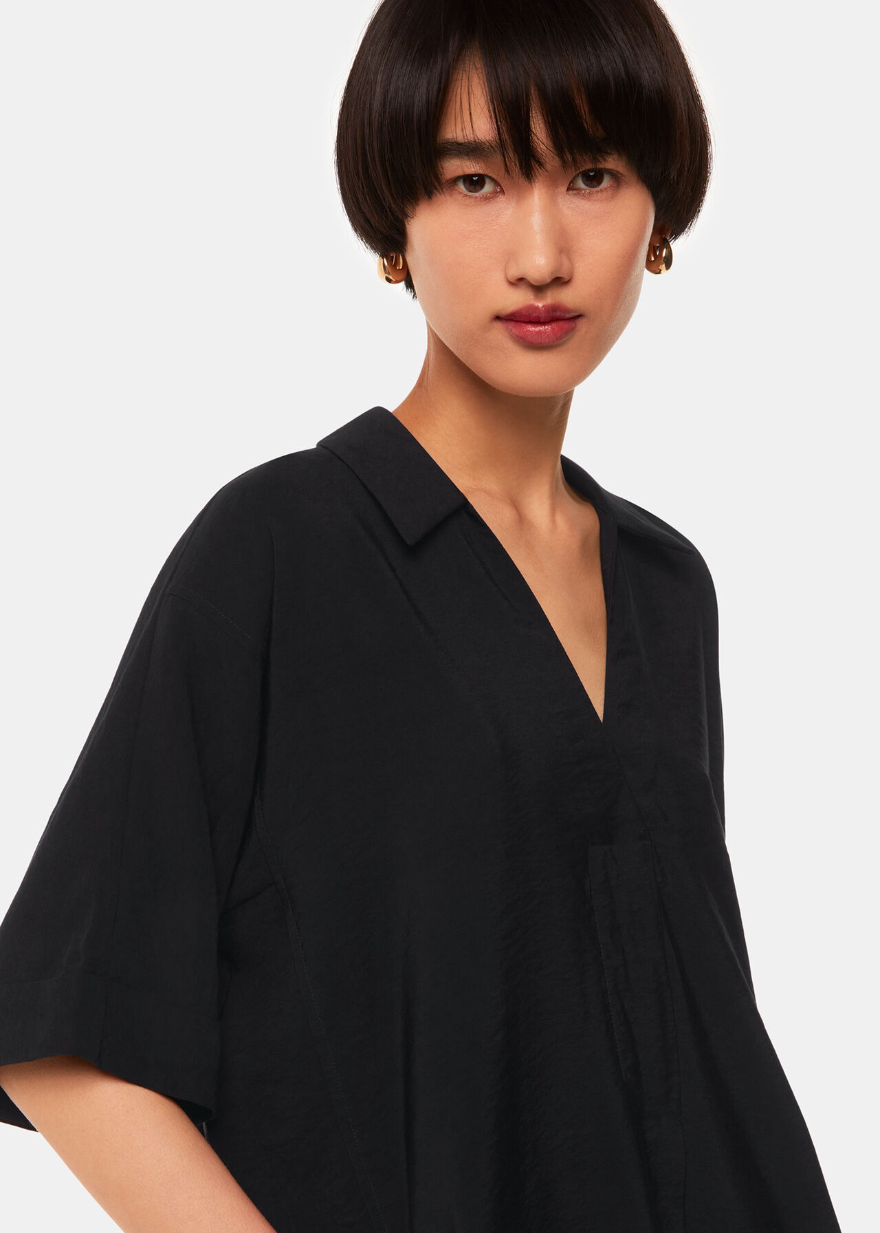 Black Melanie Dress | WHISTLES | Whistles ROW