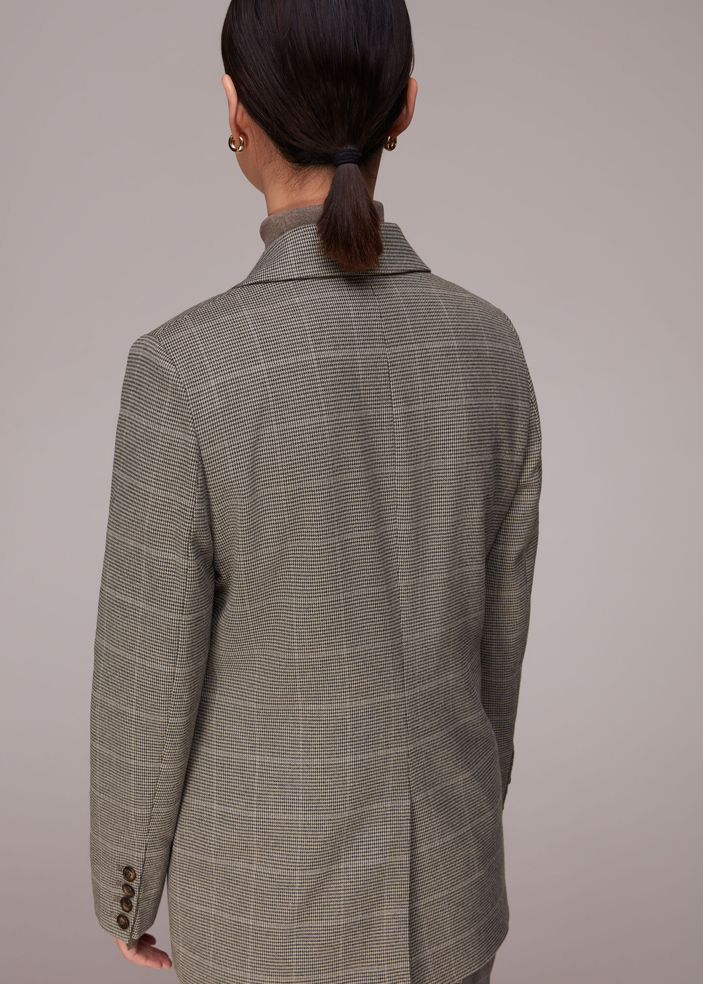 Brown/Multi Elizabeth Check Blazer | WHISTLES | Whistles UK