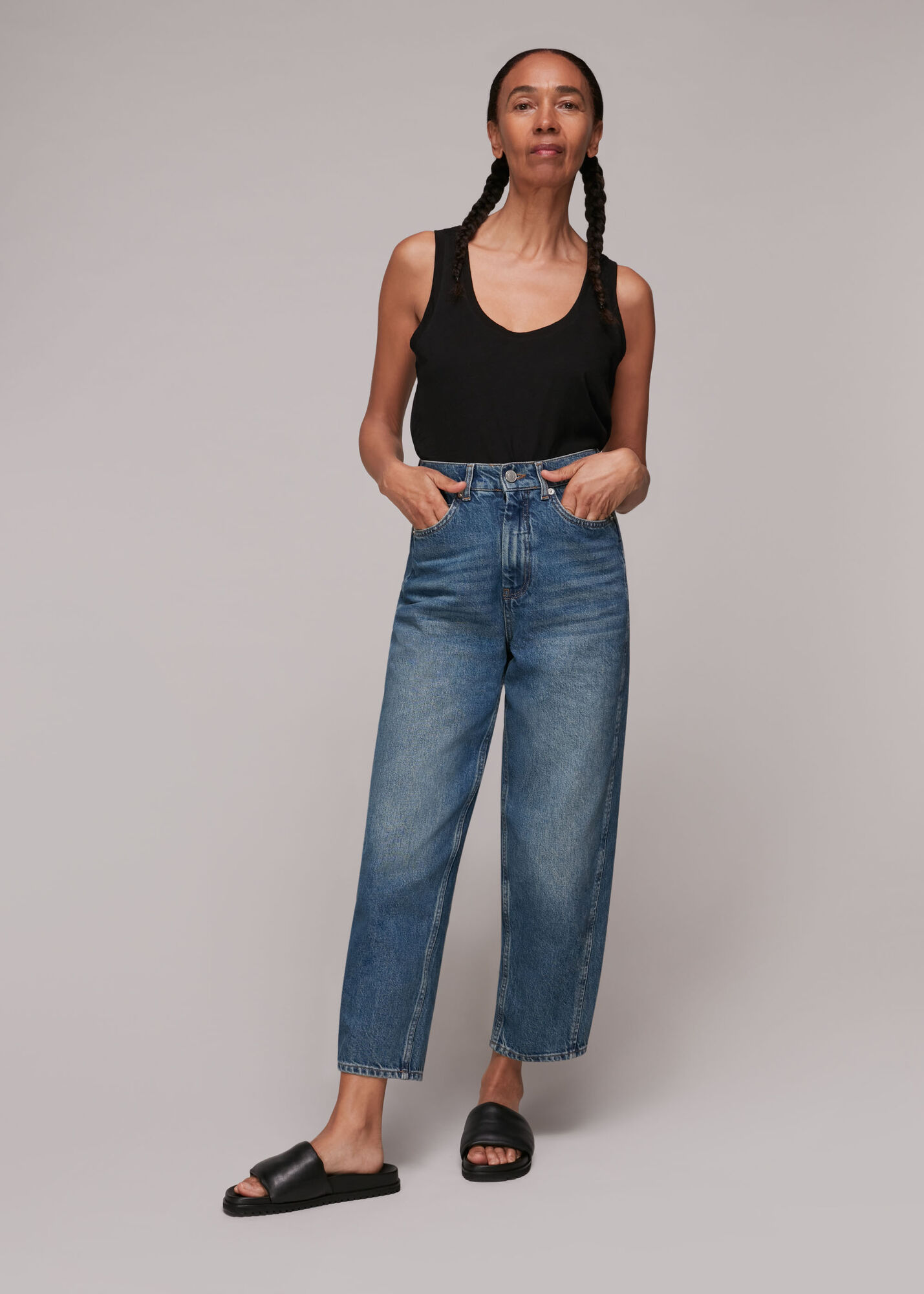 Black Easy Basic Vest Top | WHISTLES | Whistles UK