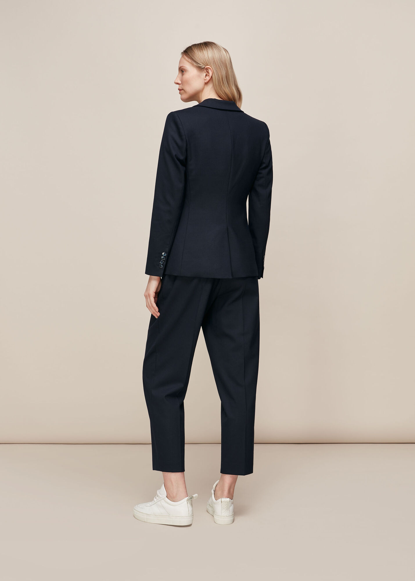 Navy Anita Single Breasted Jacket | WHISTLES