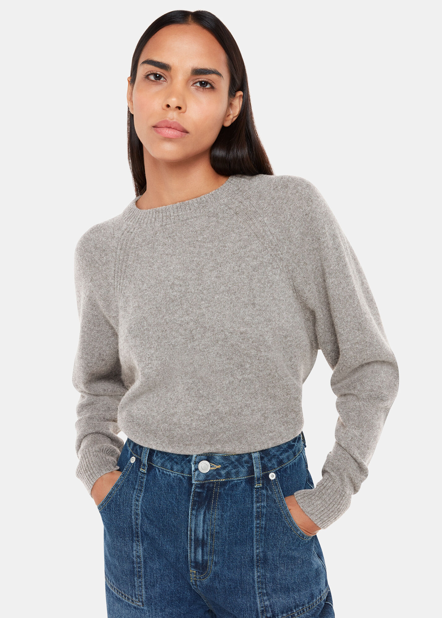 Grey Ultimate Cashmere Crew Neck | WHISTLES