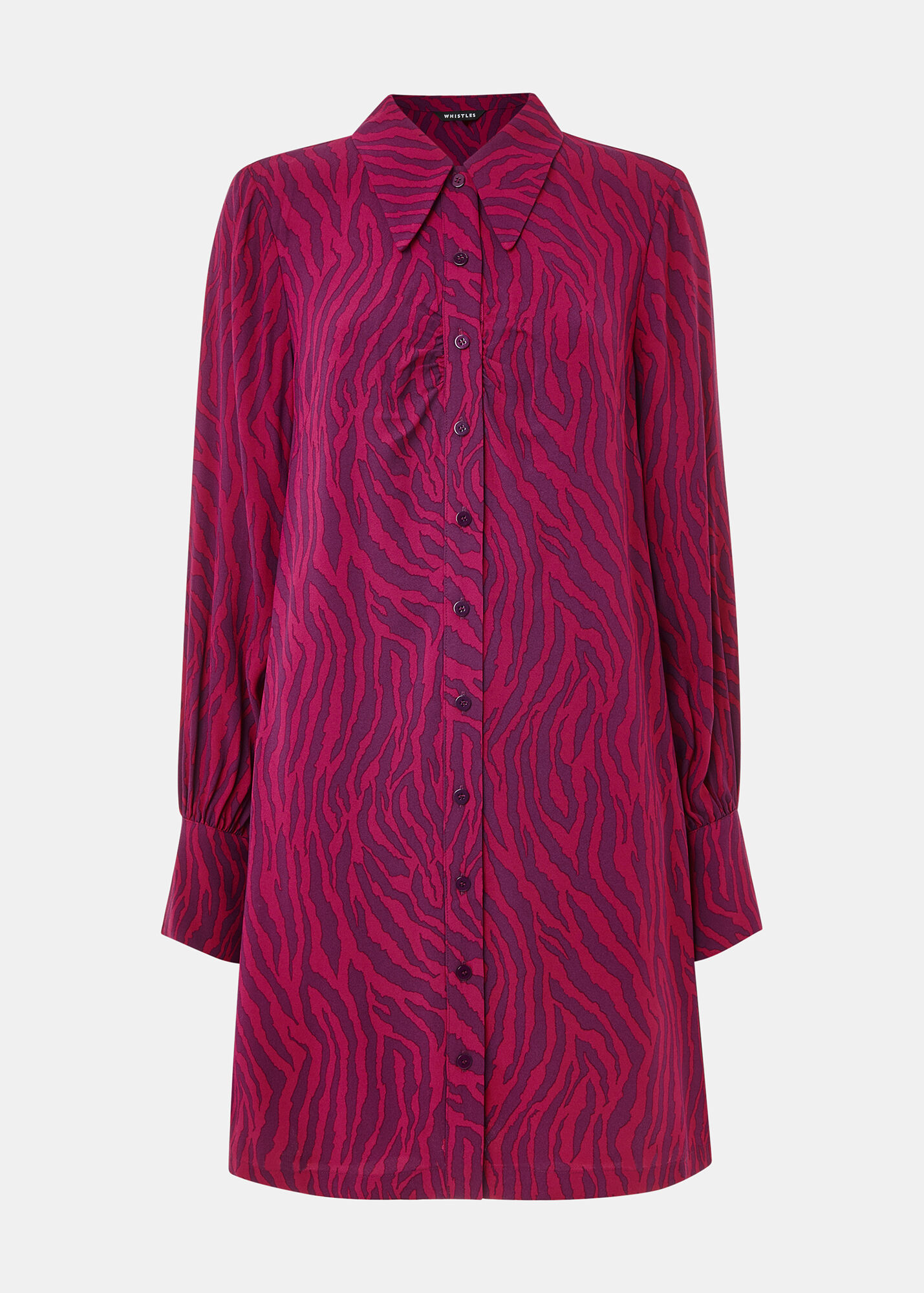 Purple/Multi Zebra Stripe Collar Dress | WHISTLES | Whistles UK