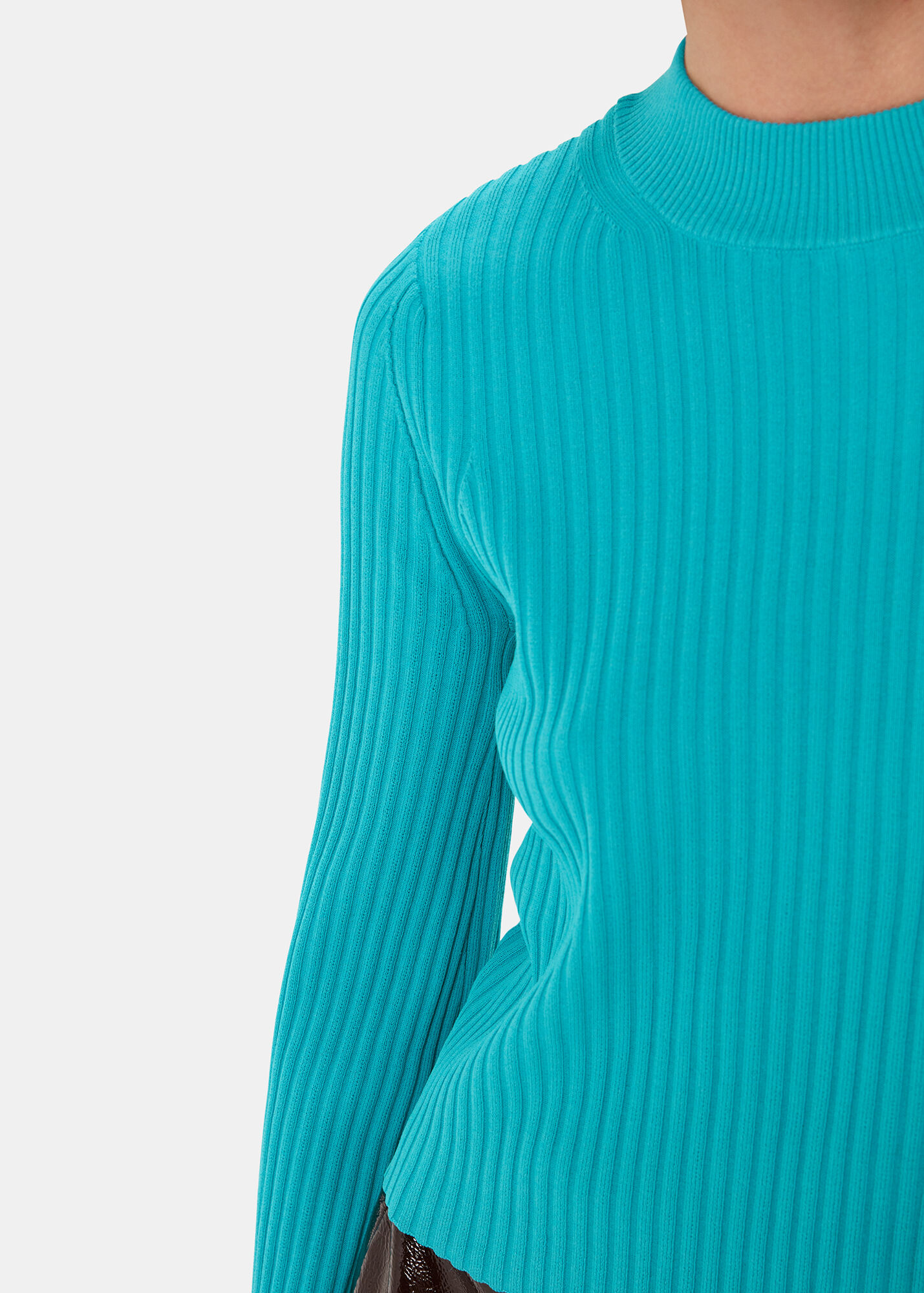 Turquoise Fluted Sleeve Tunic | WHISTLES | Whistles UK