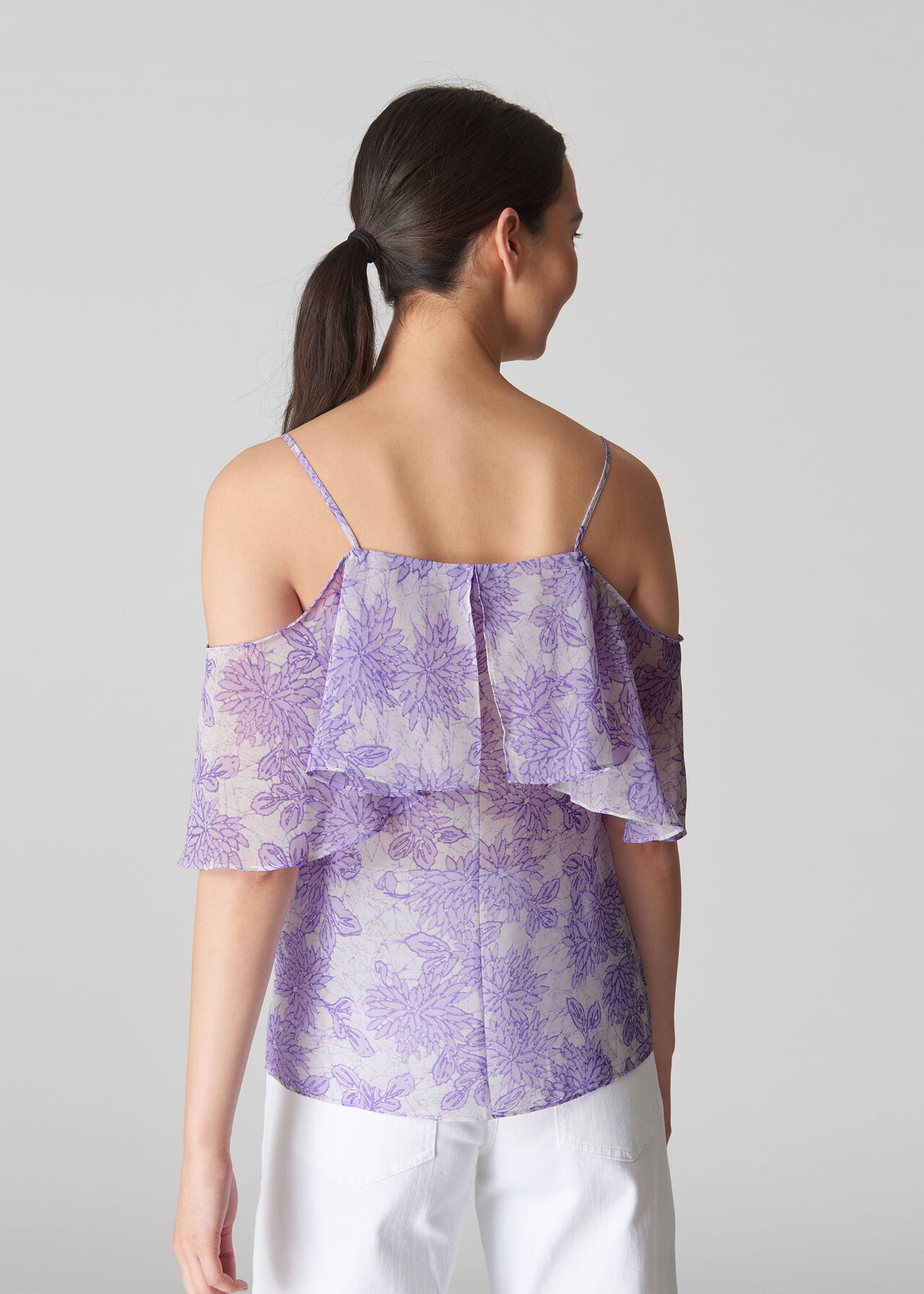 Lilac Lilac Print Frill Top | WHISTLES