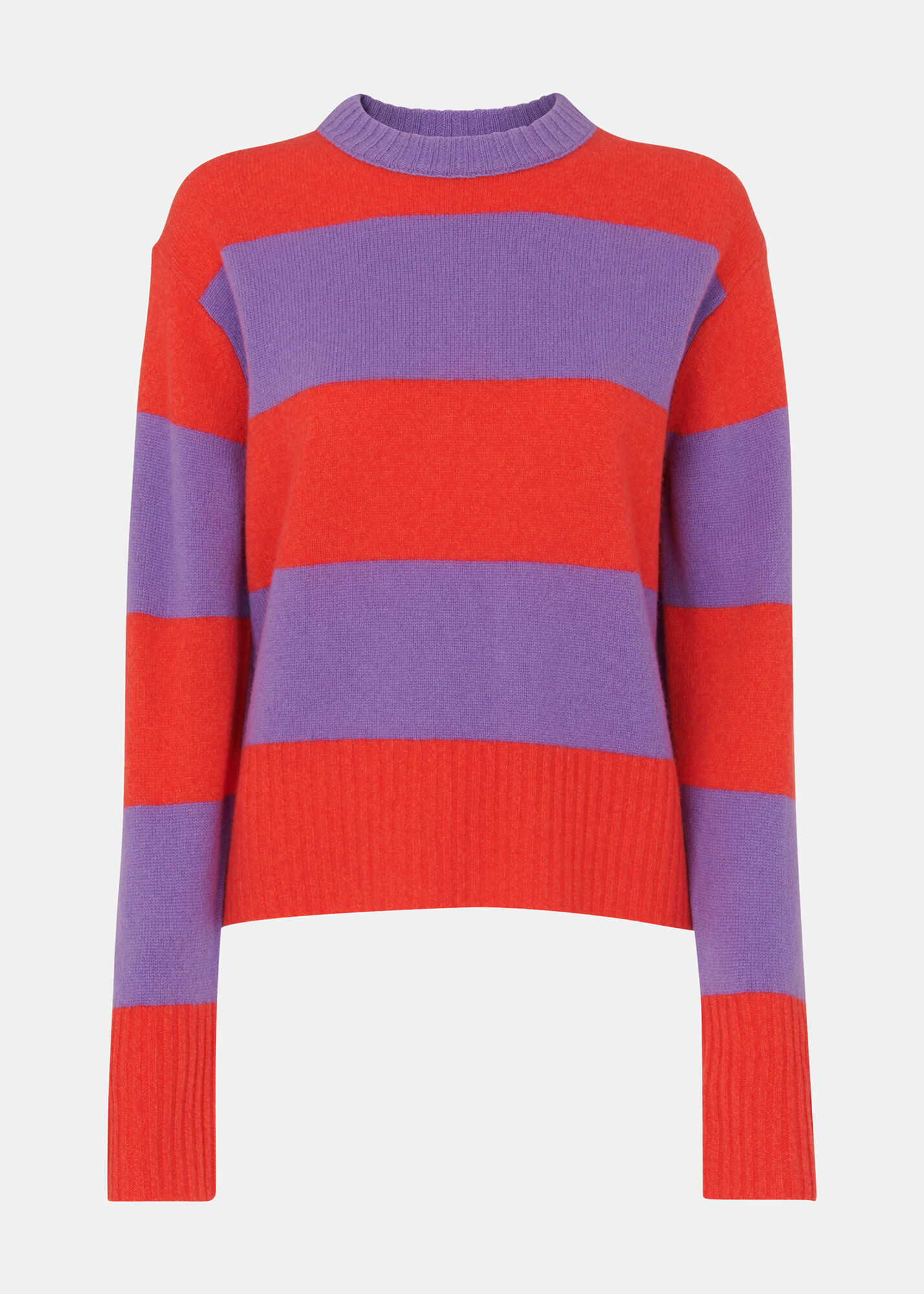 Red/Multi Wool Block Stripe Jumper | WHISTLES | Whistles UK