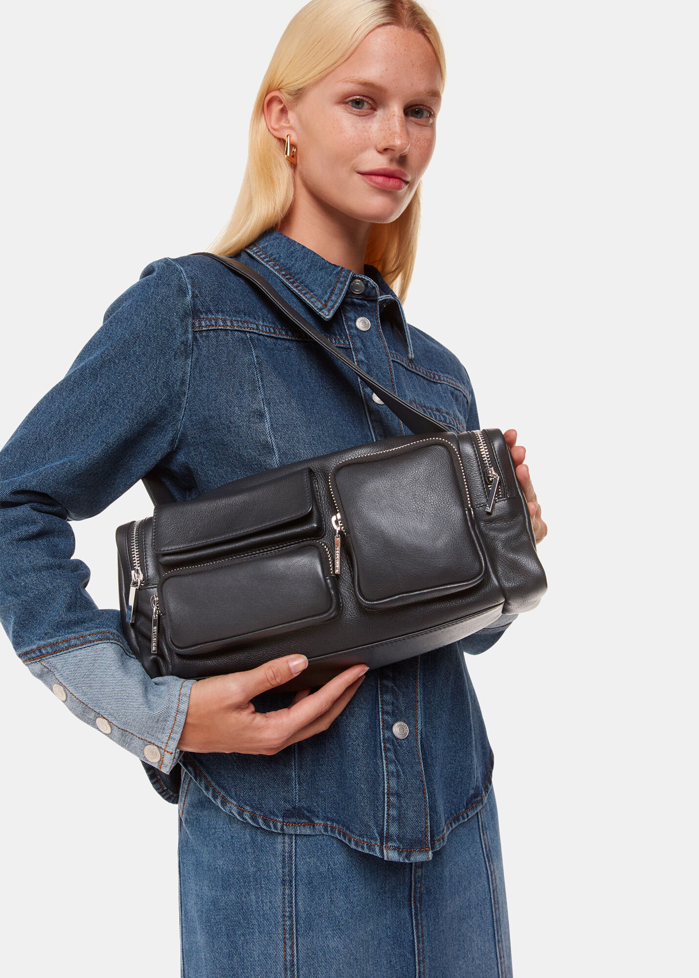 Black Laurina Utility Pocket Bag | WHISTLES | Whistles UK