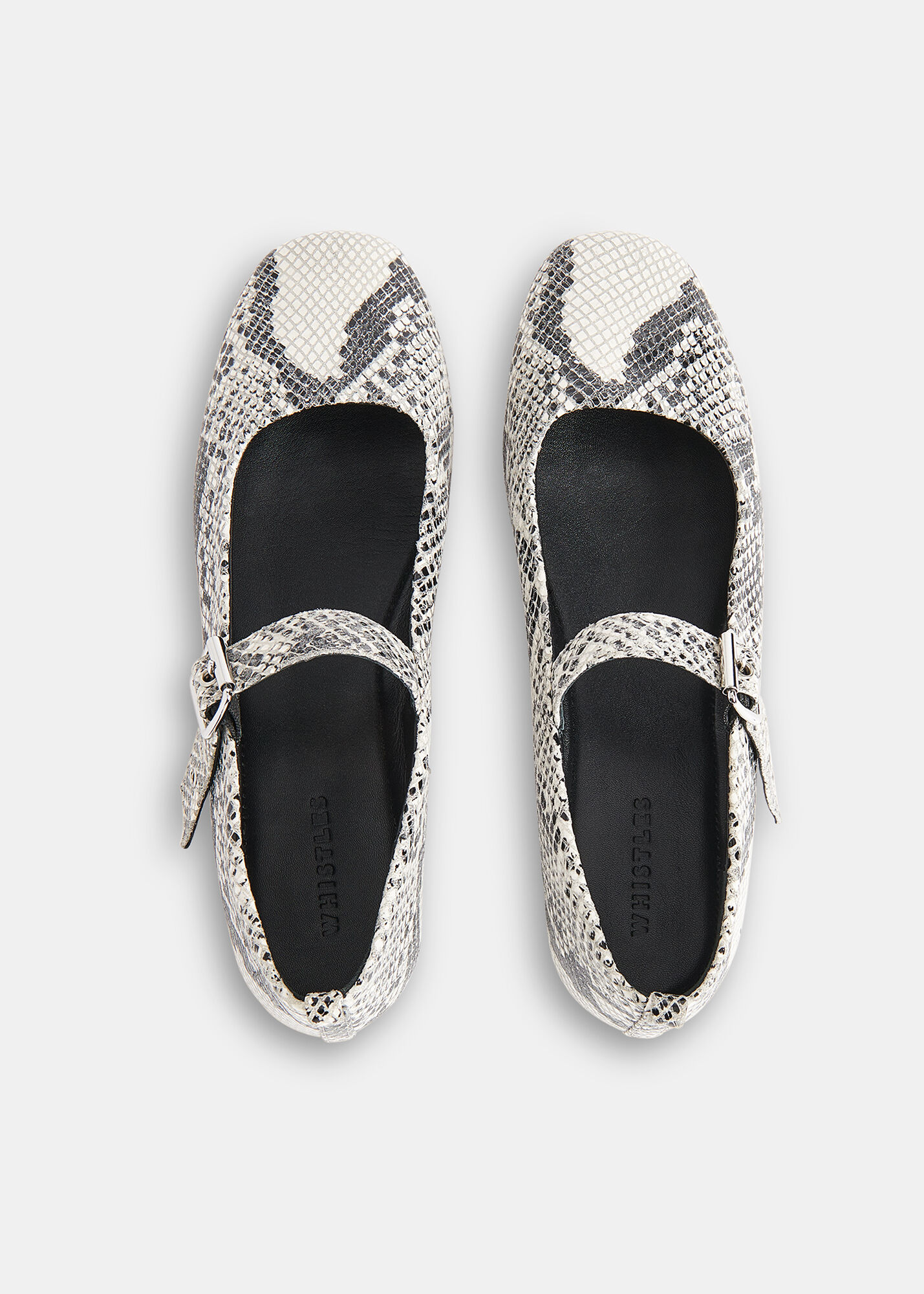 Women's Snake Print Leather Ballet Pumps | Whistles UK