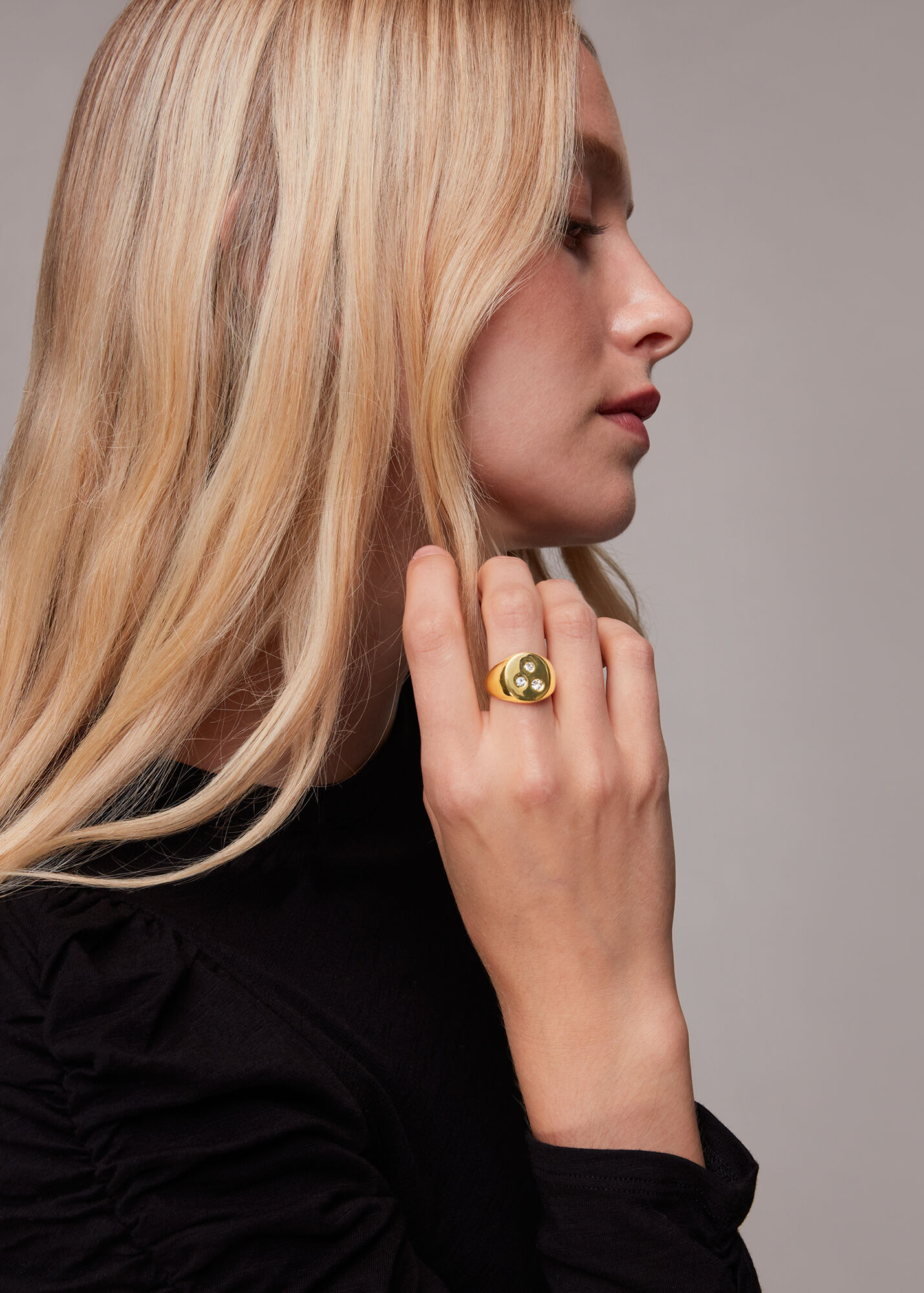 Gold/Multi Gem Signet Ring | WHISTLES