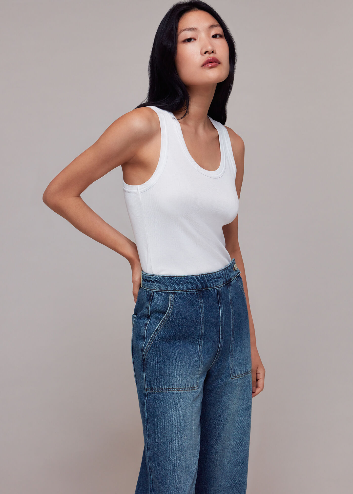 Denim Authentic Side Zip Jean | WHISTLES | Whistles UK