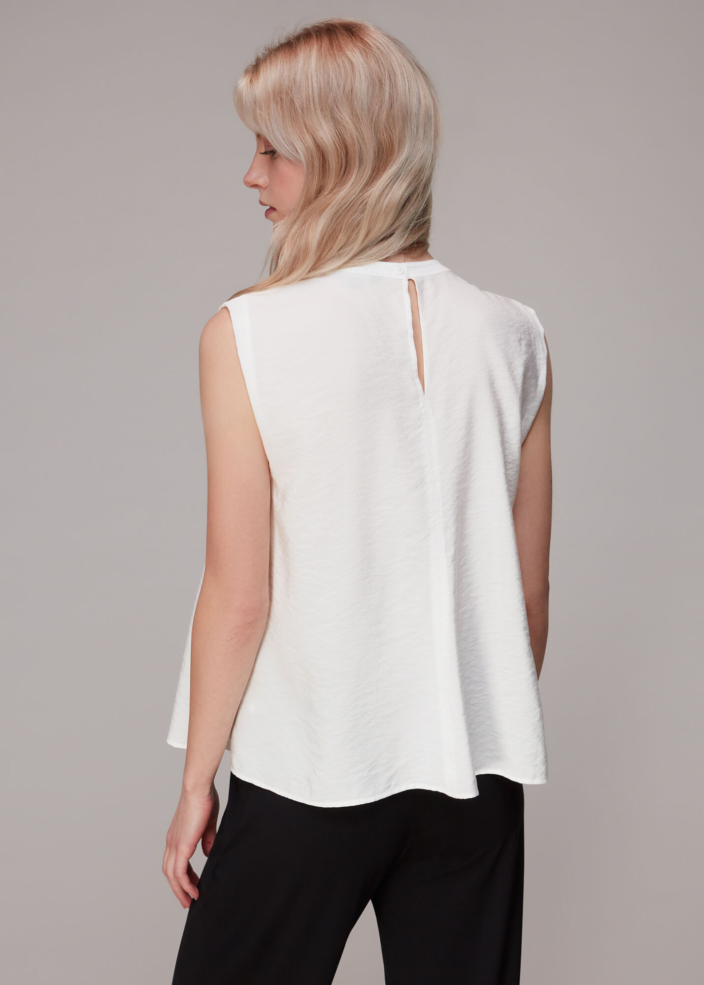 White Leila Swing Top | WHISTLES | Whistles UK