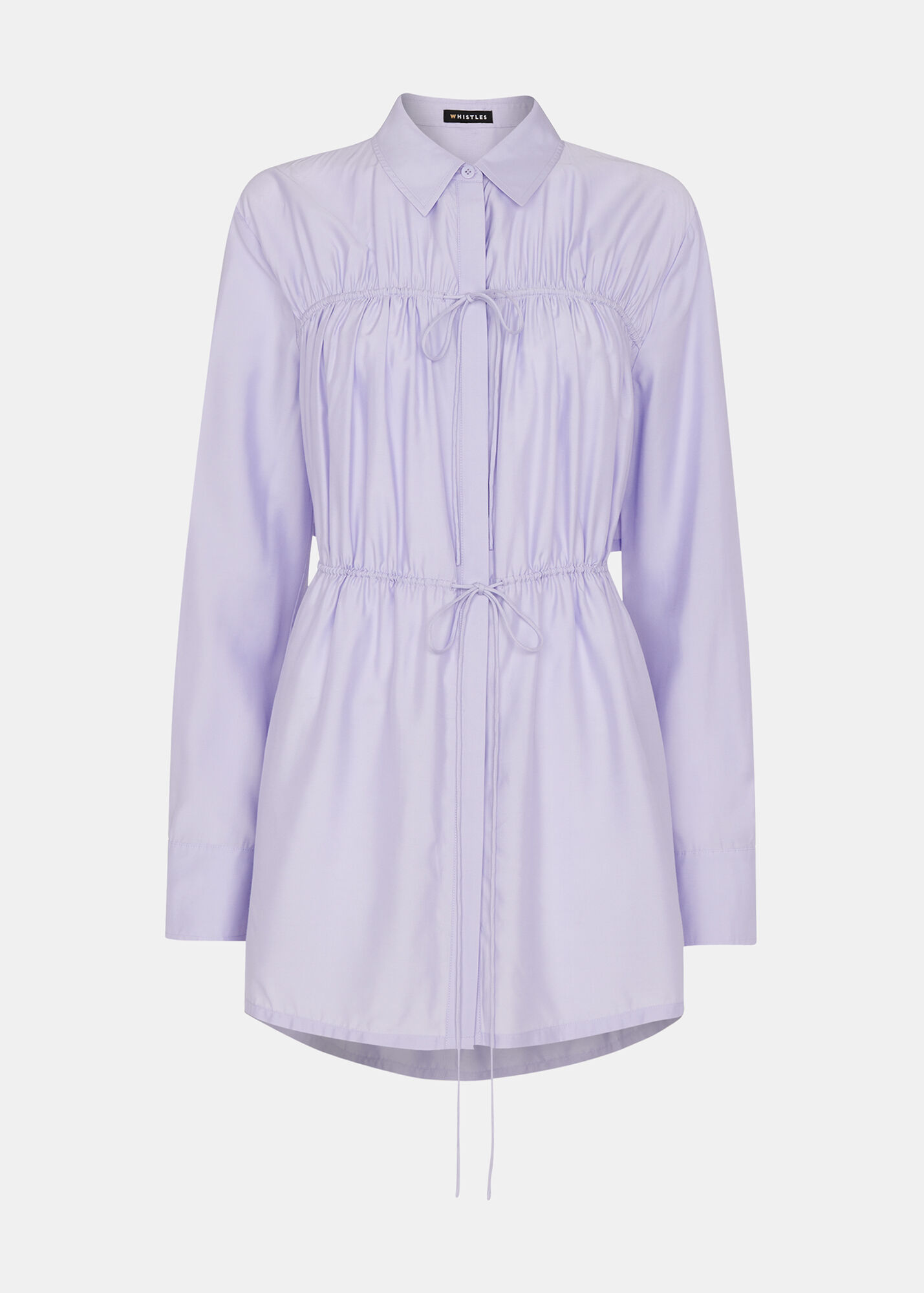 Lilac Drawcord Cut Out Back Shirt | WHISTLES | Whistles US