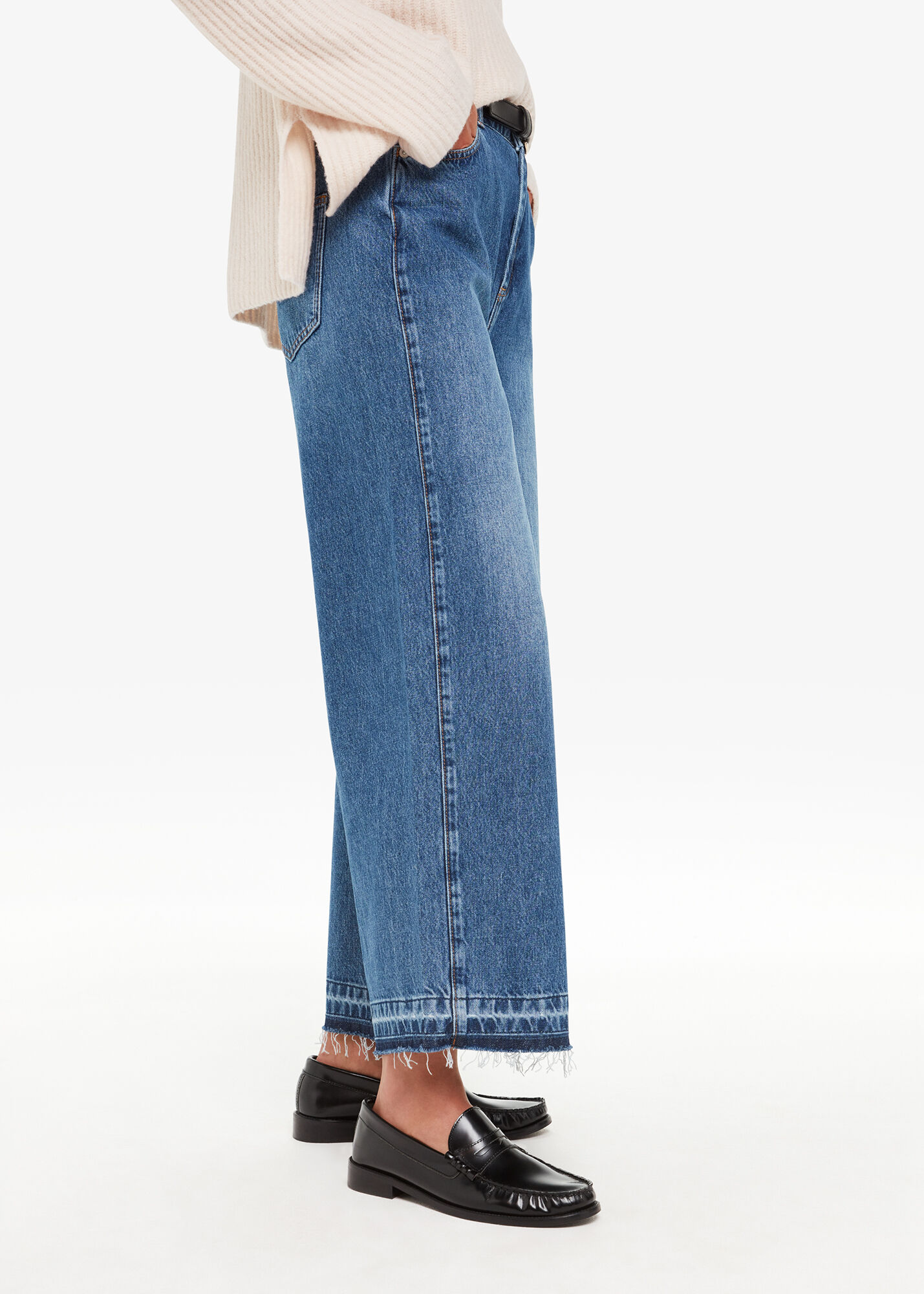 Denim Authentic Raw Hem Jean | WHISTLES | Whistles UK