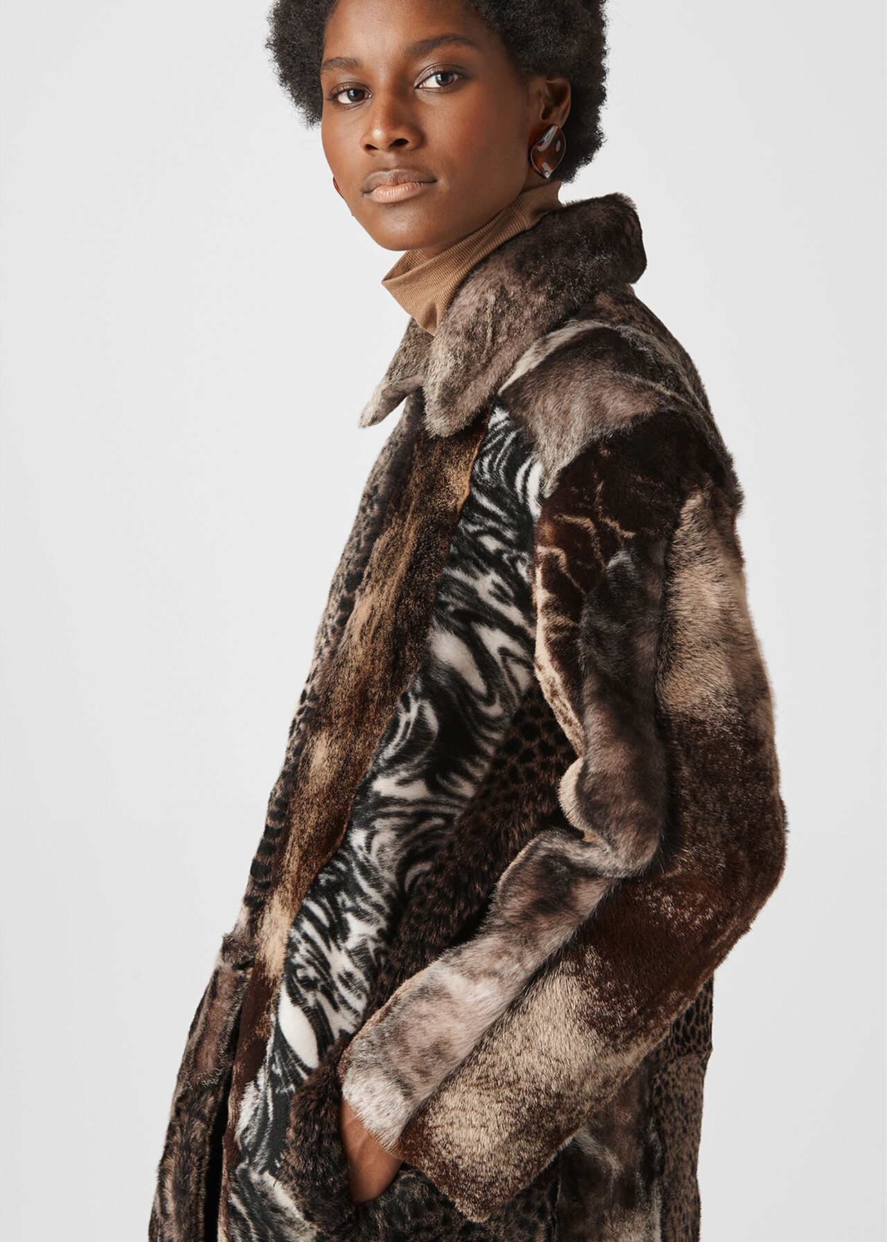 Patchwork Animal Shearling | WHISTLES | Whistles ROW