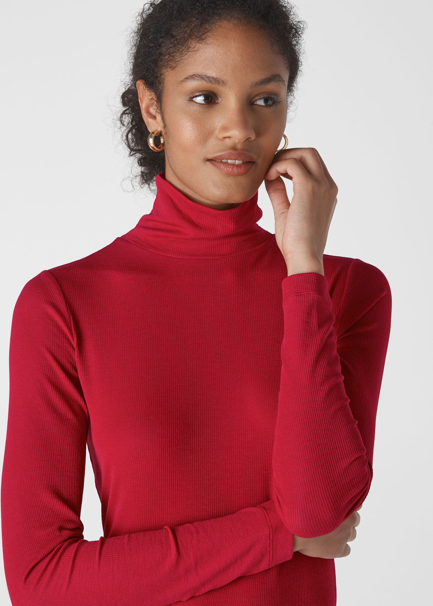 Red Essential Polo Neck | WHISTLES | Whistles UK