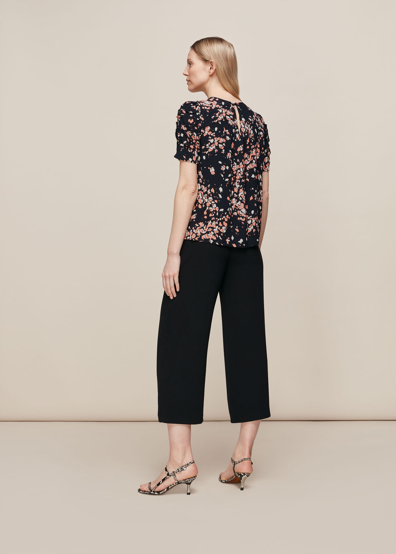 Navy/Multi Mottled Animal Nelly Top | WHISTLES