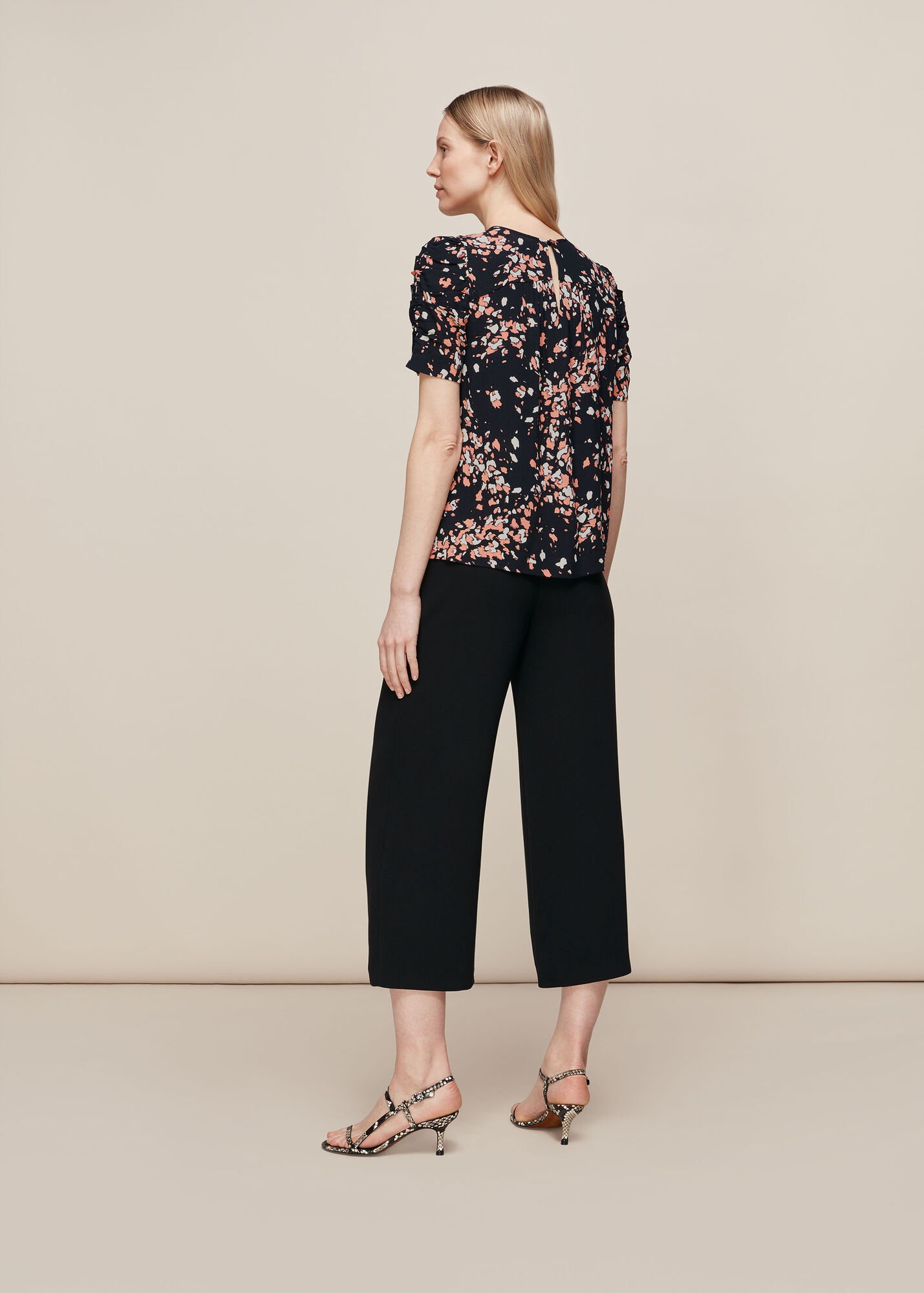 Navy/Multi Mottled Animal Nelly Top | WHISTLES | Whistles UK