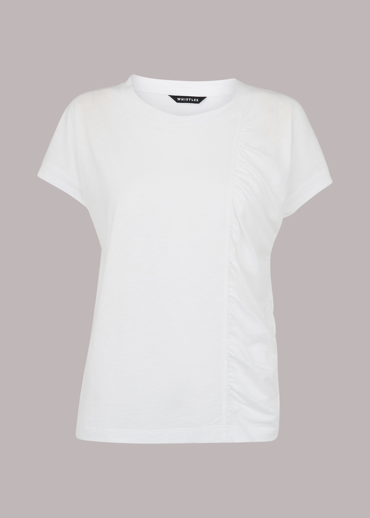 White Aspen Gathered Side Top | WHISTLES | Whistles UK