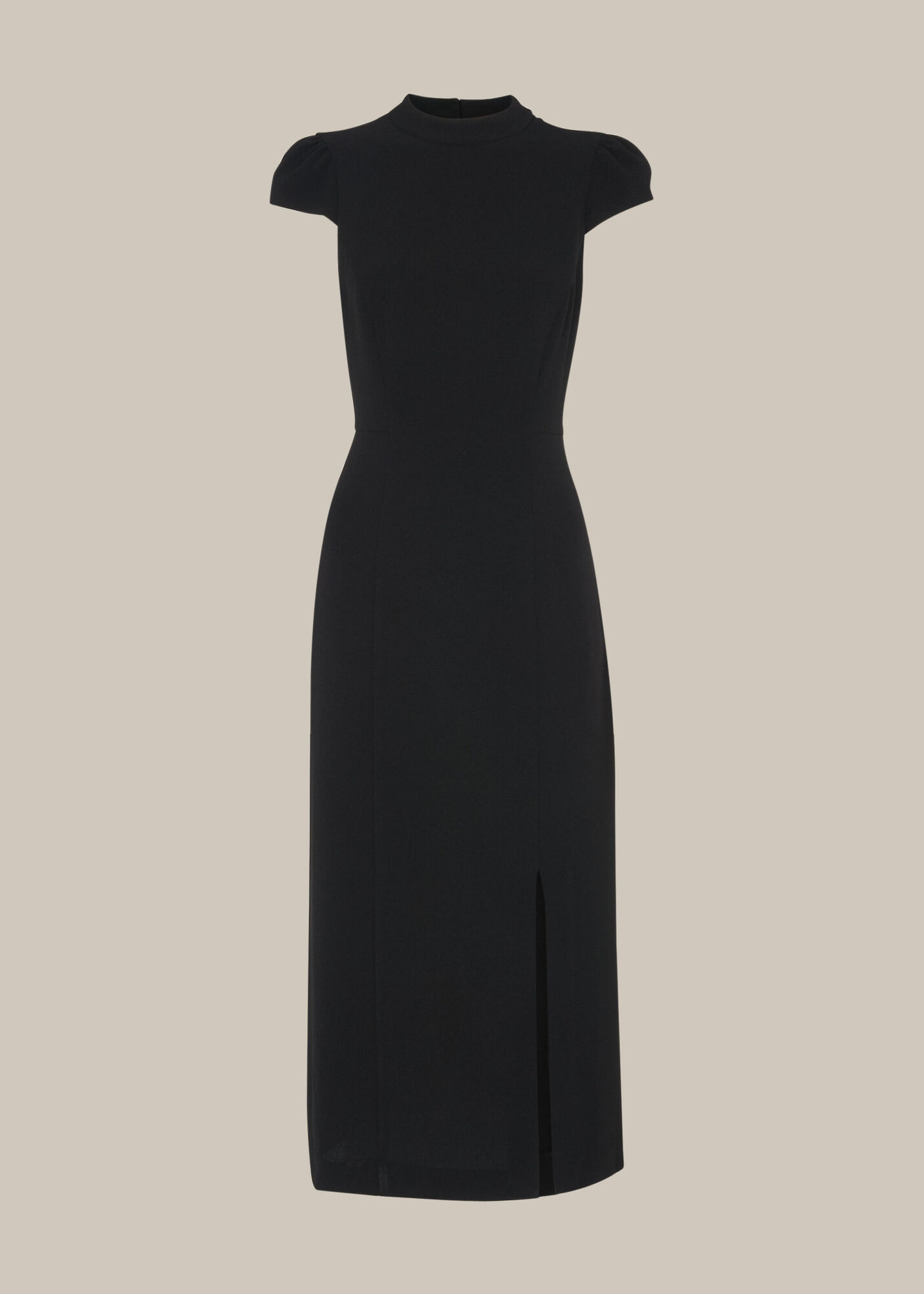 Black High Neck Textured Dress | WHISTLES | Whistles UK