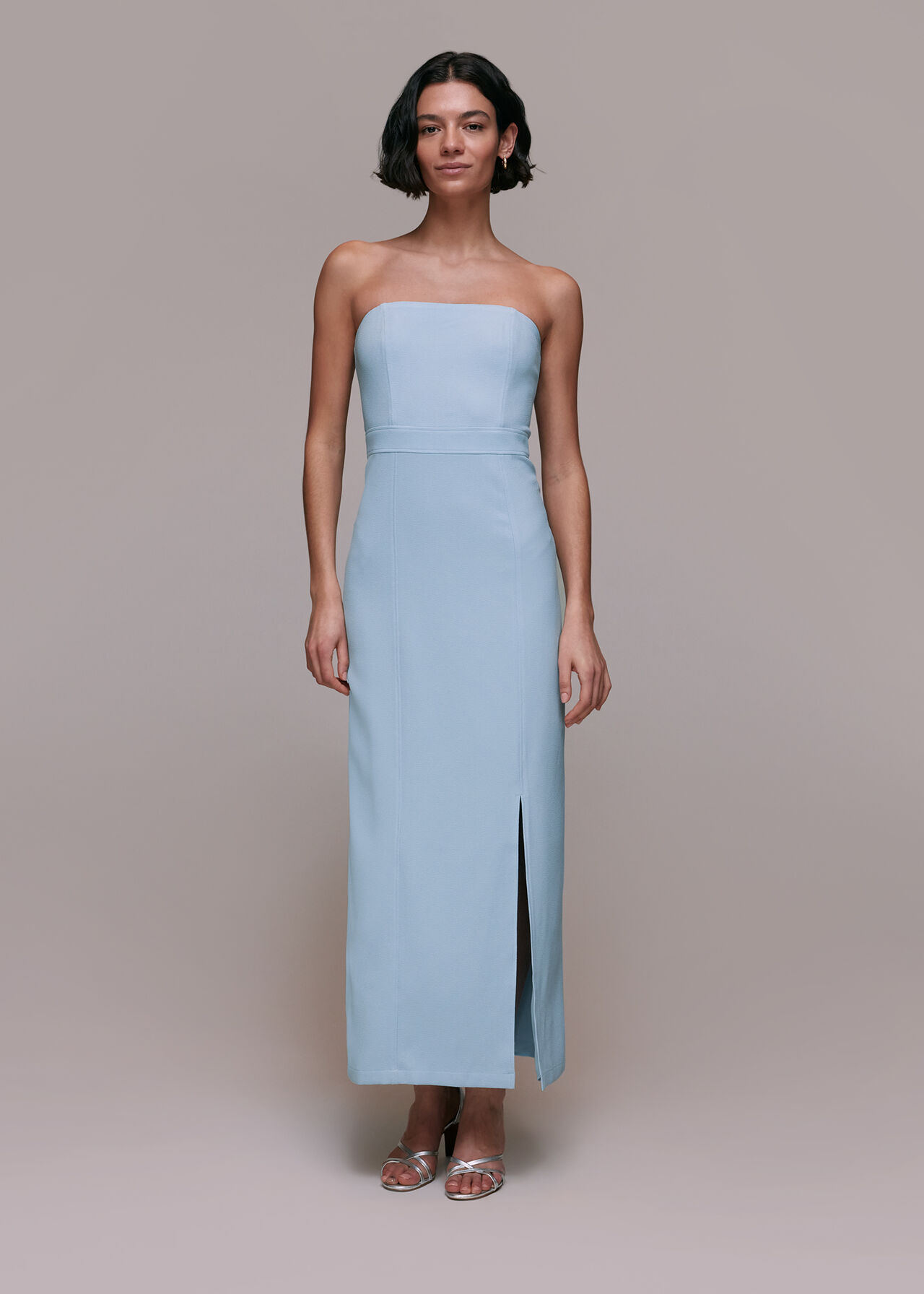 Pale Blue Gemma Strapless Maxi Dress | WHISTLES