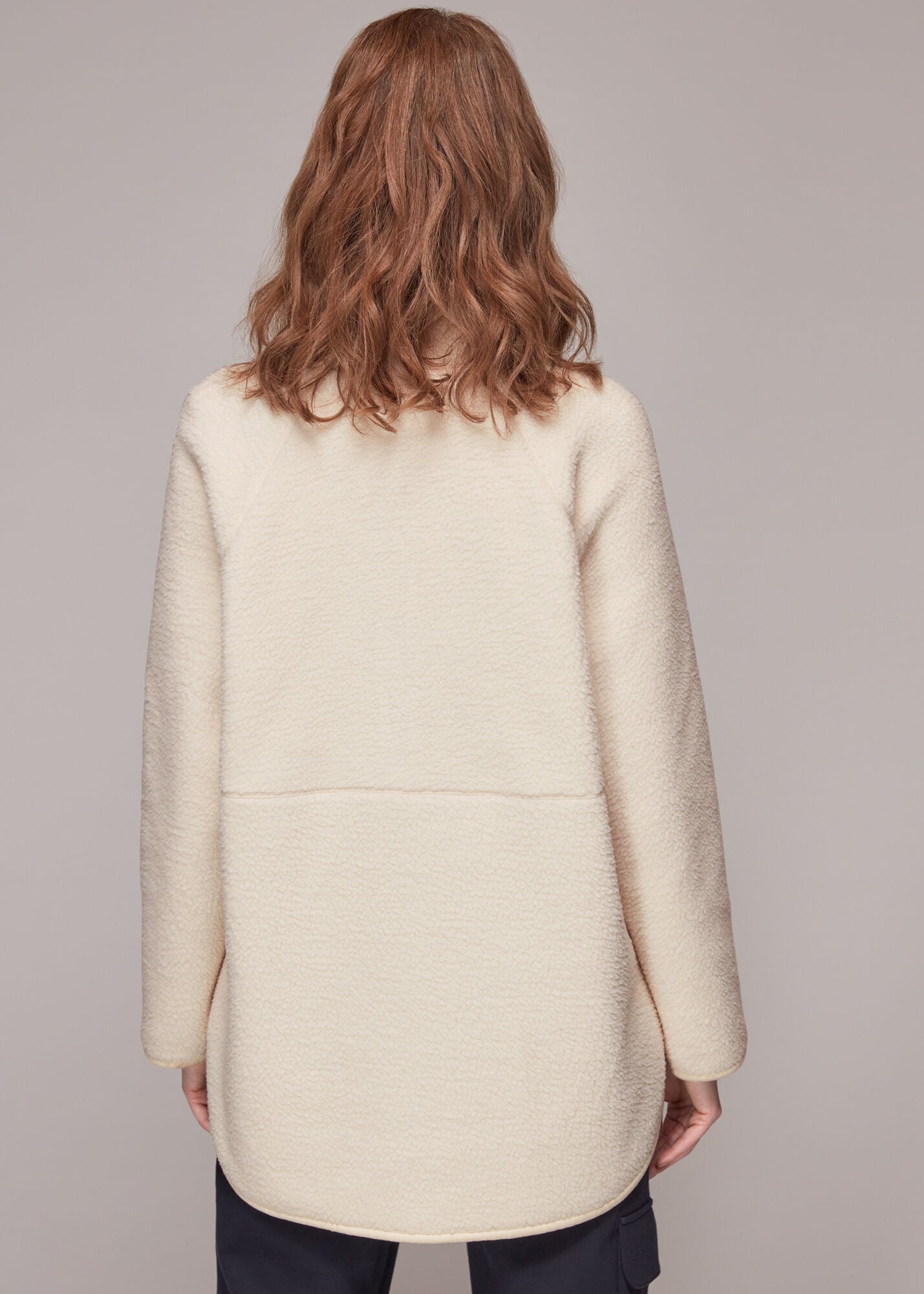 Neutral Sporty Zip Front Fleece Jacket | WHISTLES
