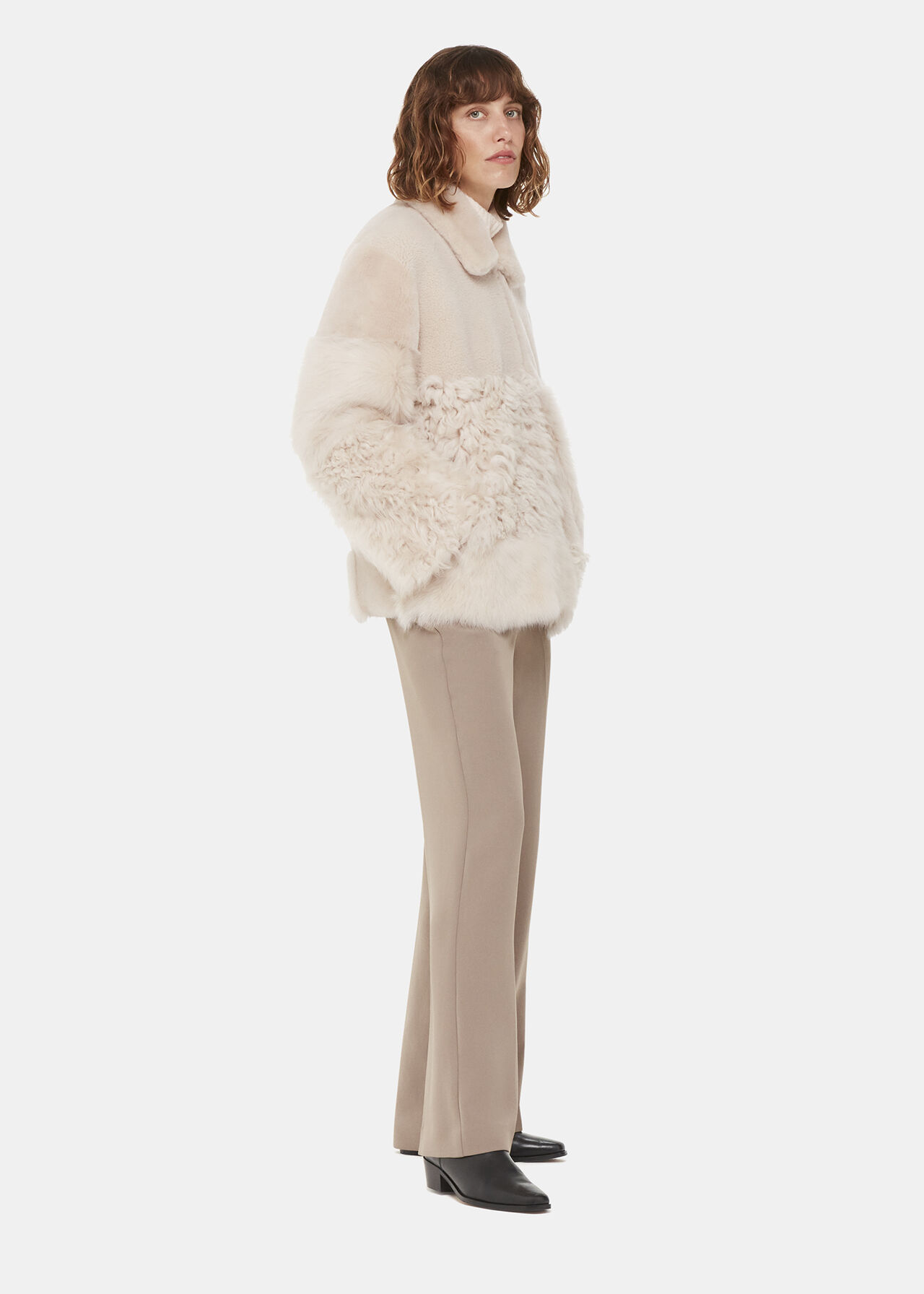 Ivory/Multi Hema Shearling Coat | WHISTLES