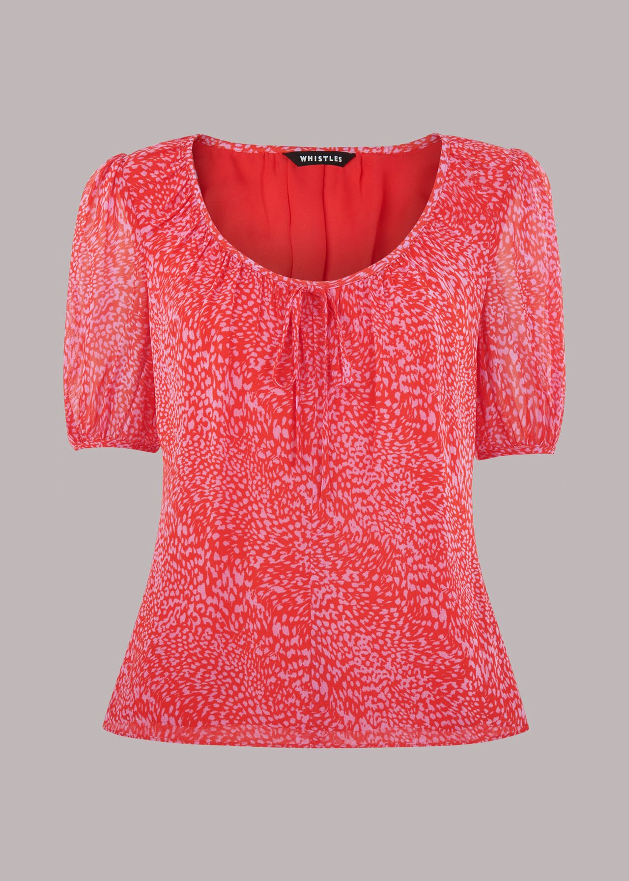 Red/Multi Diagonal Leopard Top | WHISTLES