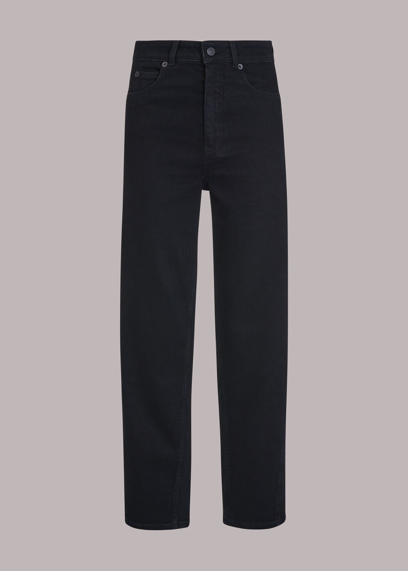 Black Long Stretch Barrel Leg Jean | WHISTLES | Whistles UK