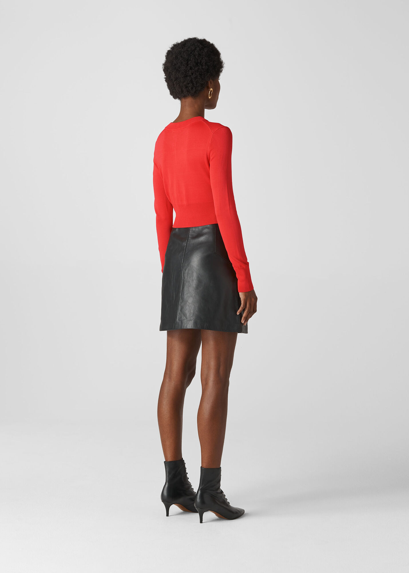 Red Crop Cardigan | WHISTLES | Whistles UK