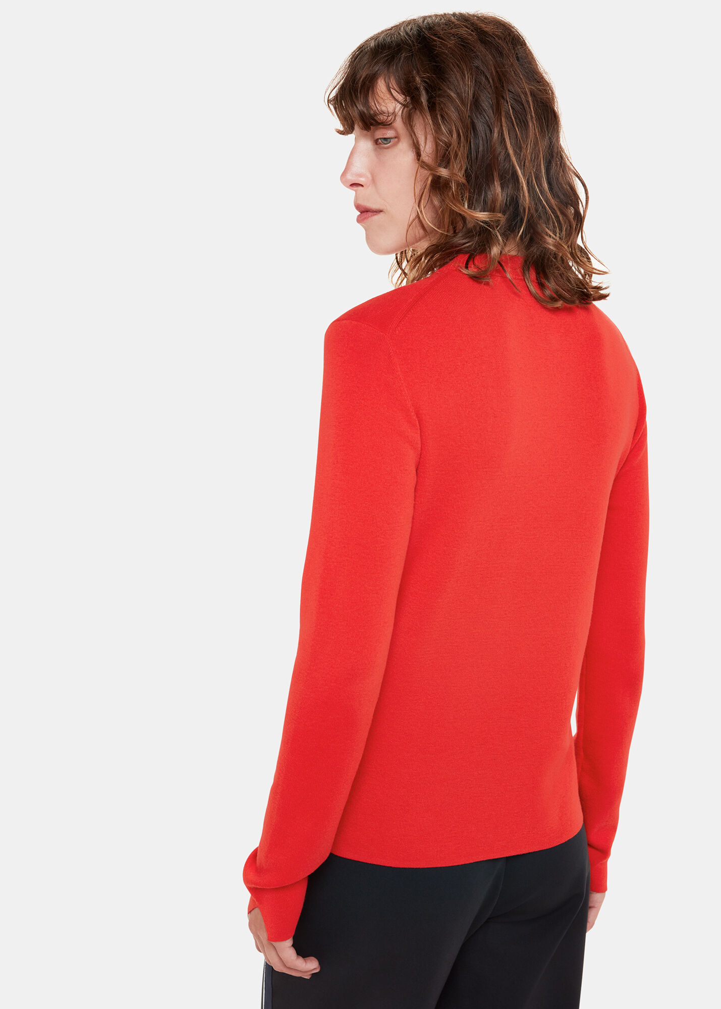 Red Mia Fitted Crew Neck Knit | WHISTLES | Whistles UK
