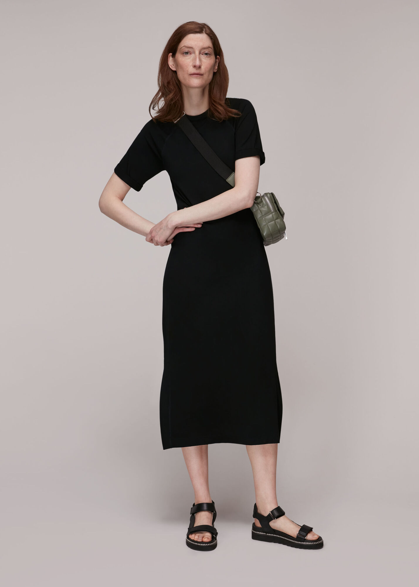 Black Jersey Longline Dress | WHISTLES | Whistles UK