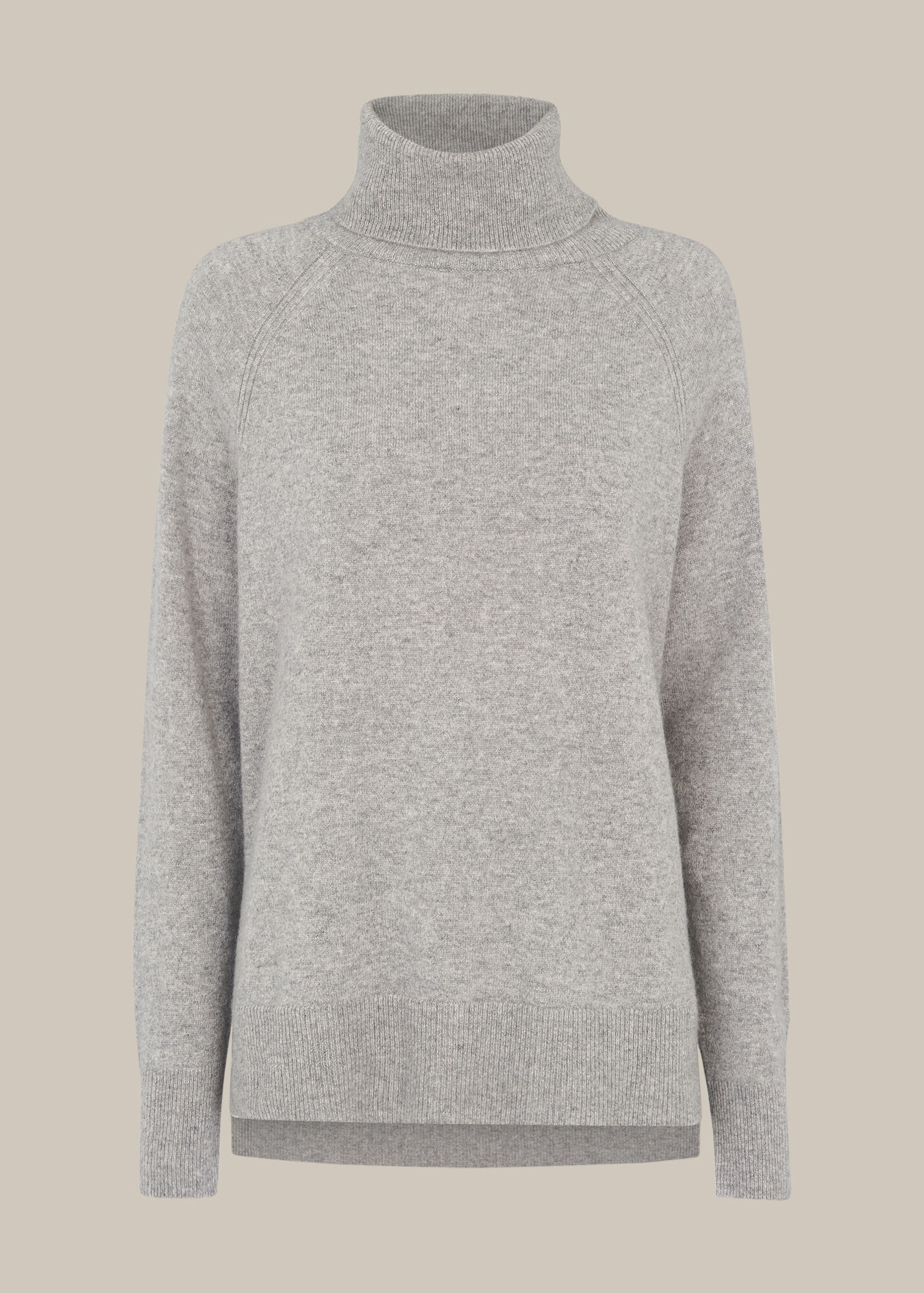 Grey Cashmere Roll Neck Knit | WHISTLES | Whistles UK