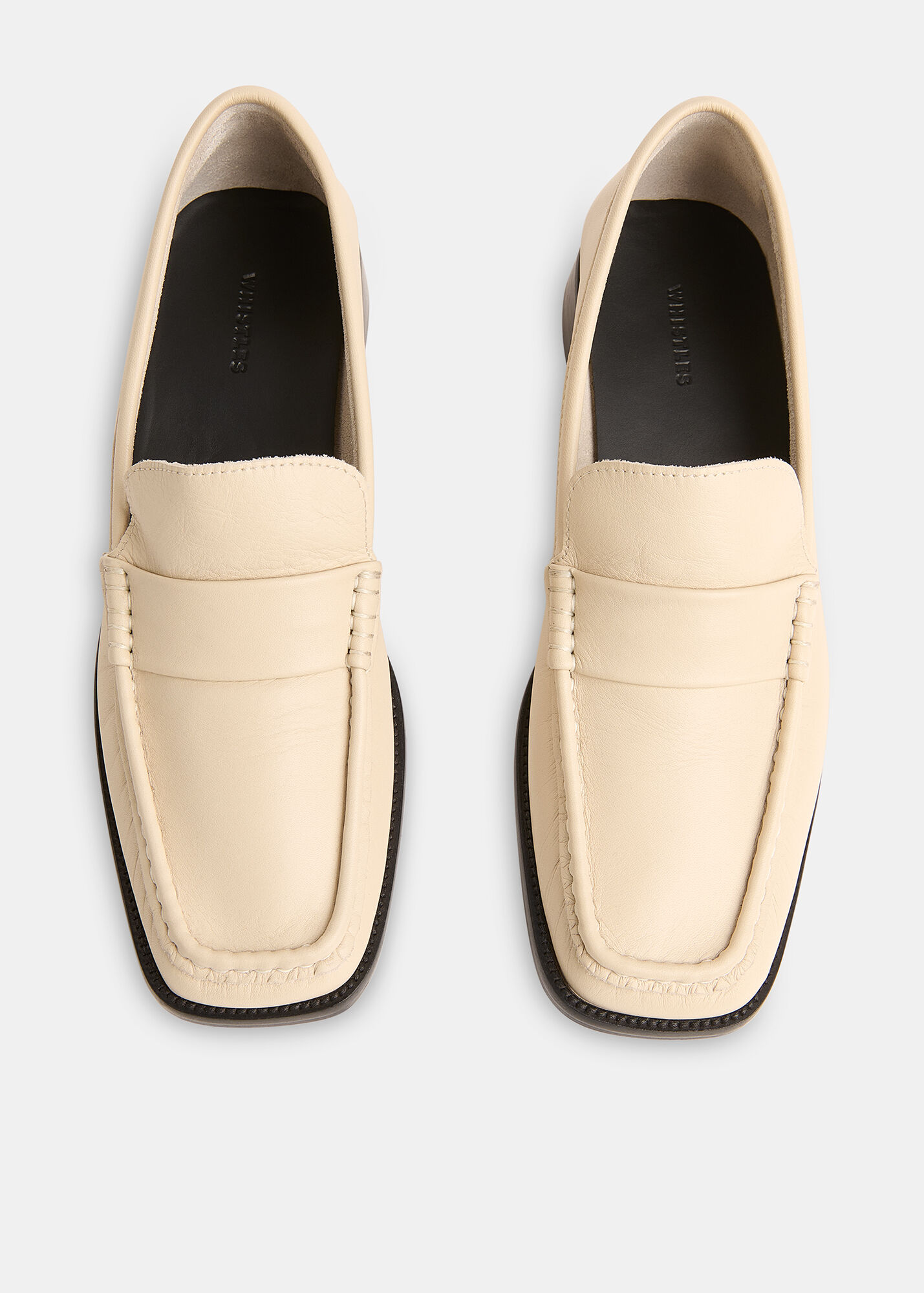 White Mora Square Toe Loafer | WHISTLES | Whistles AU
