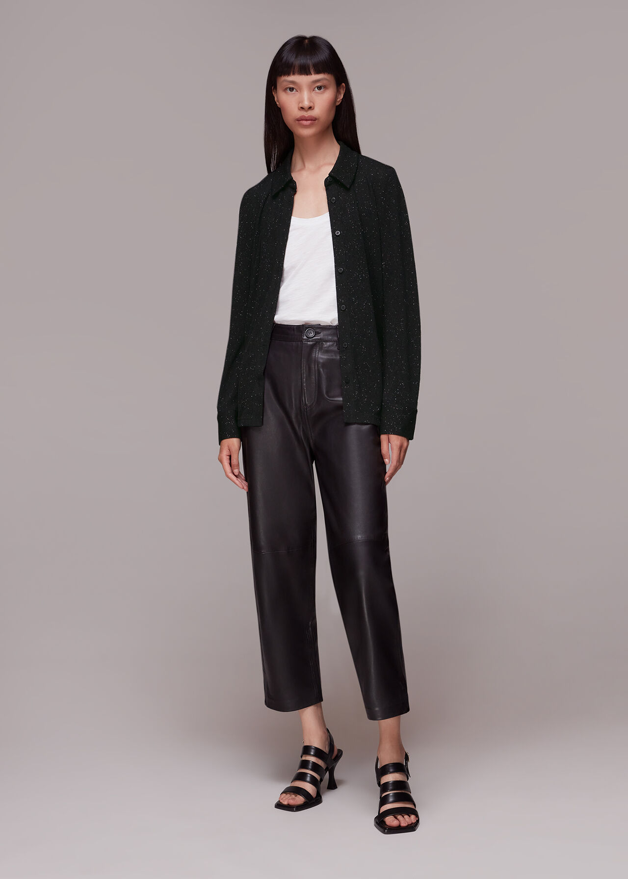Black Grace Sparkle Shirt | WHISTLES | Whistles UK