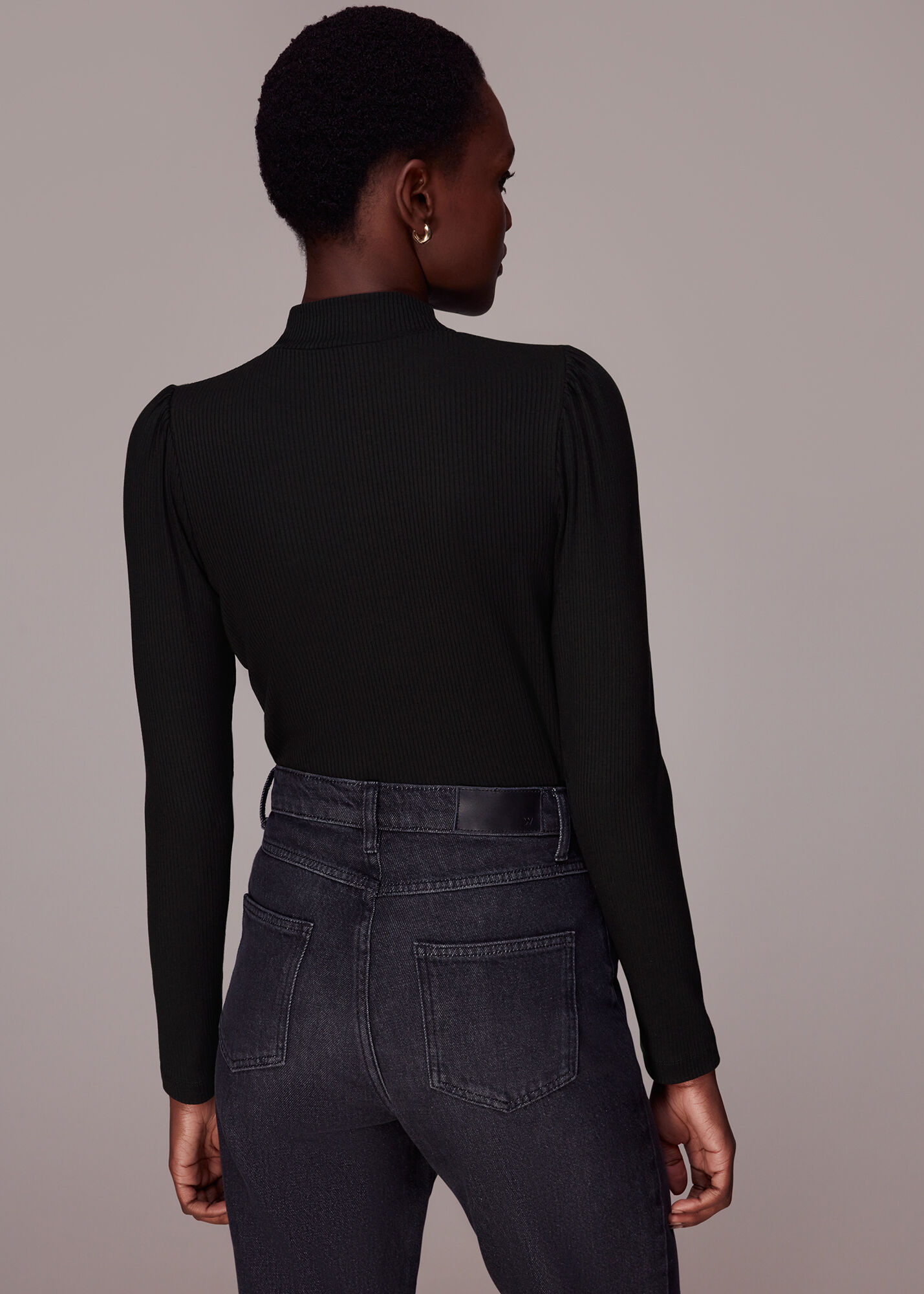 Black Gathered Bust Top | WHISTLES | Whistles UK