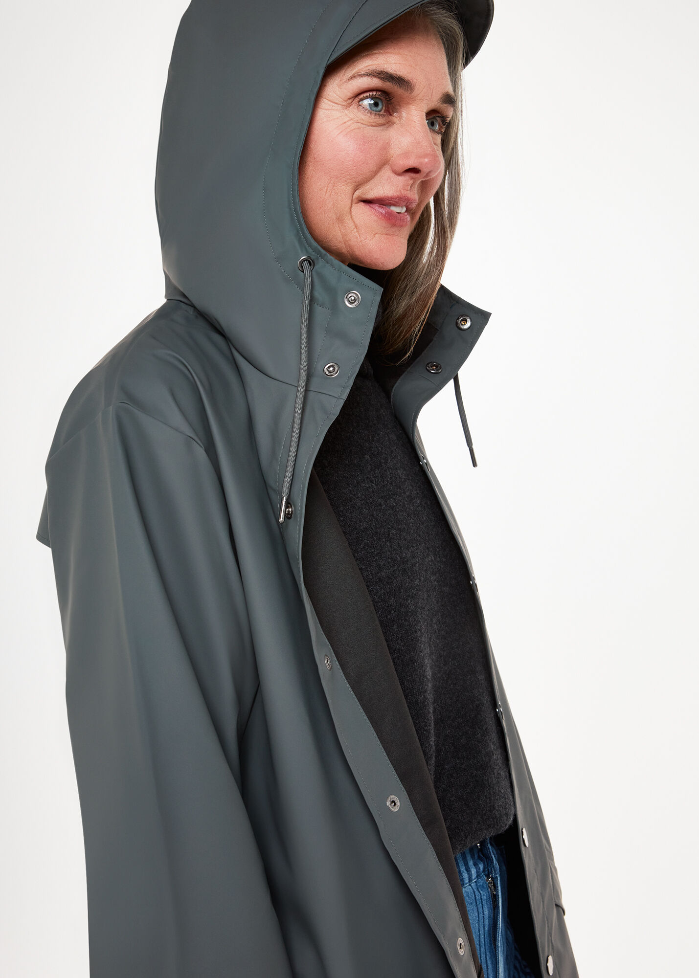 Dark Grey Rains Long Jacket | WHISTLES