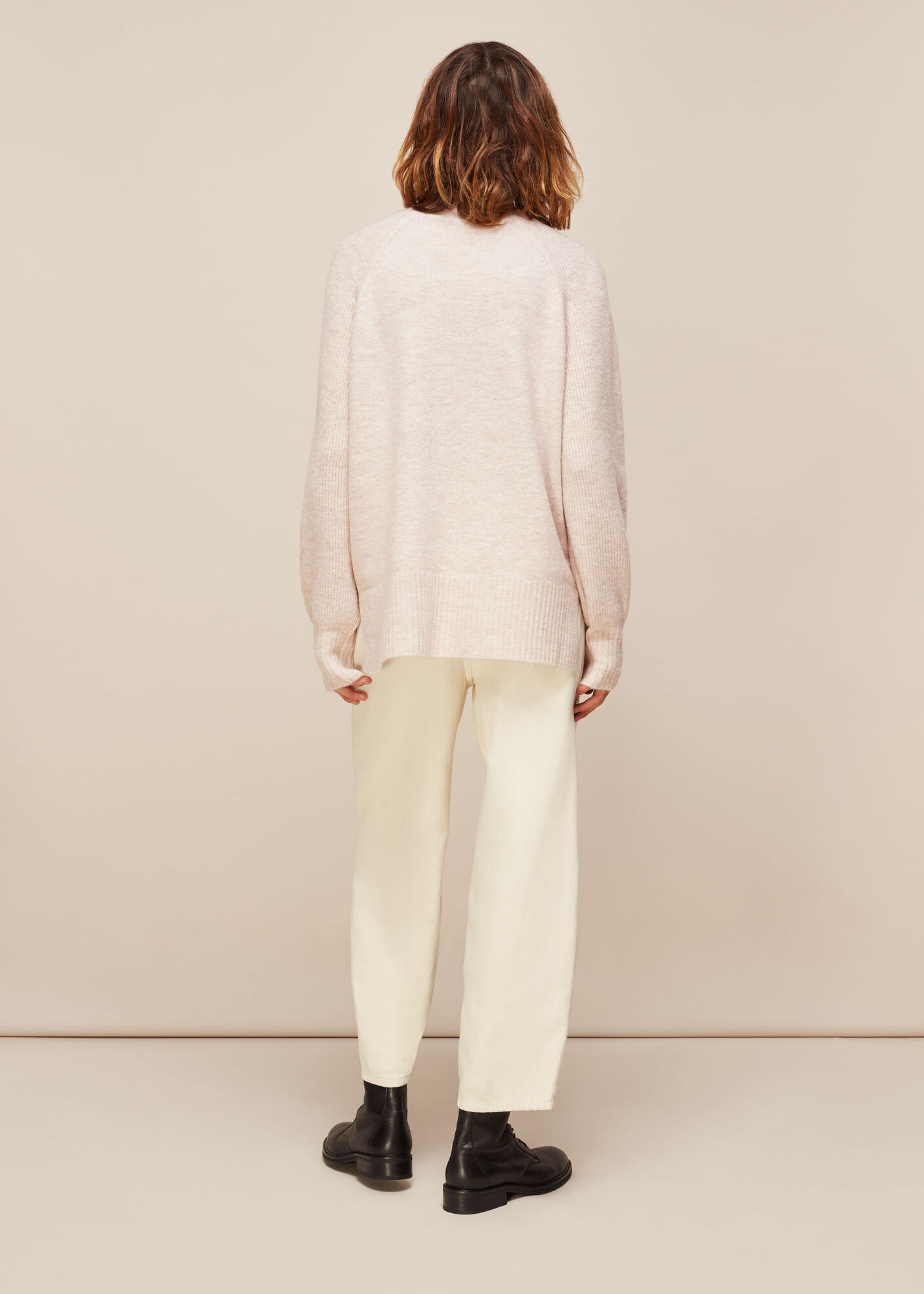 Oatmeal Full Sleeve Knitted Jumper | WHISTLES | Whistles UK